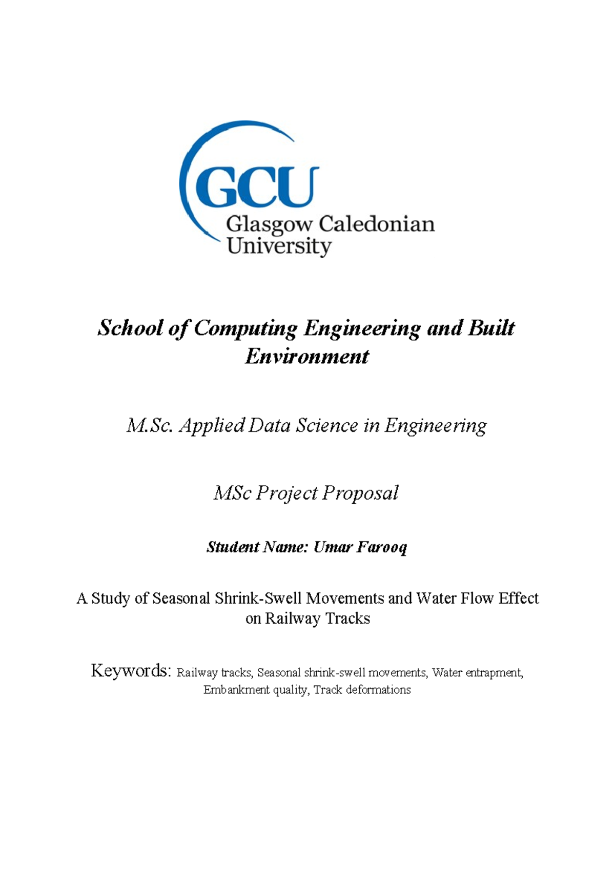 MSC project proposal - sdsd - School of Computing Engineering and Built ...