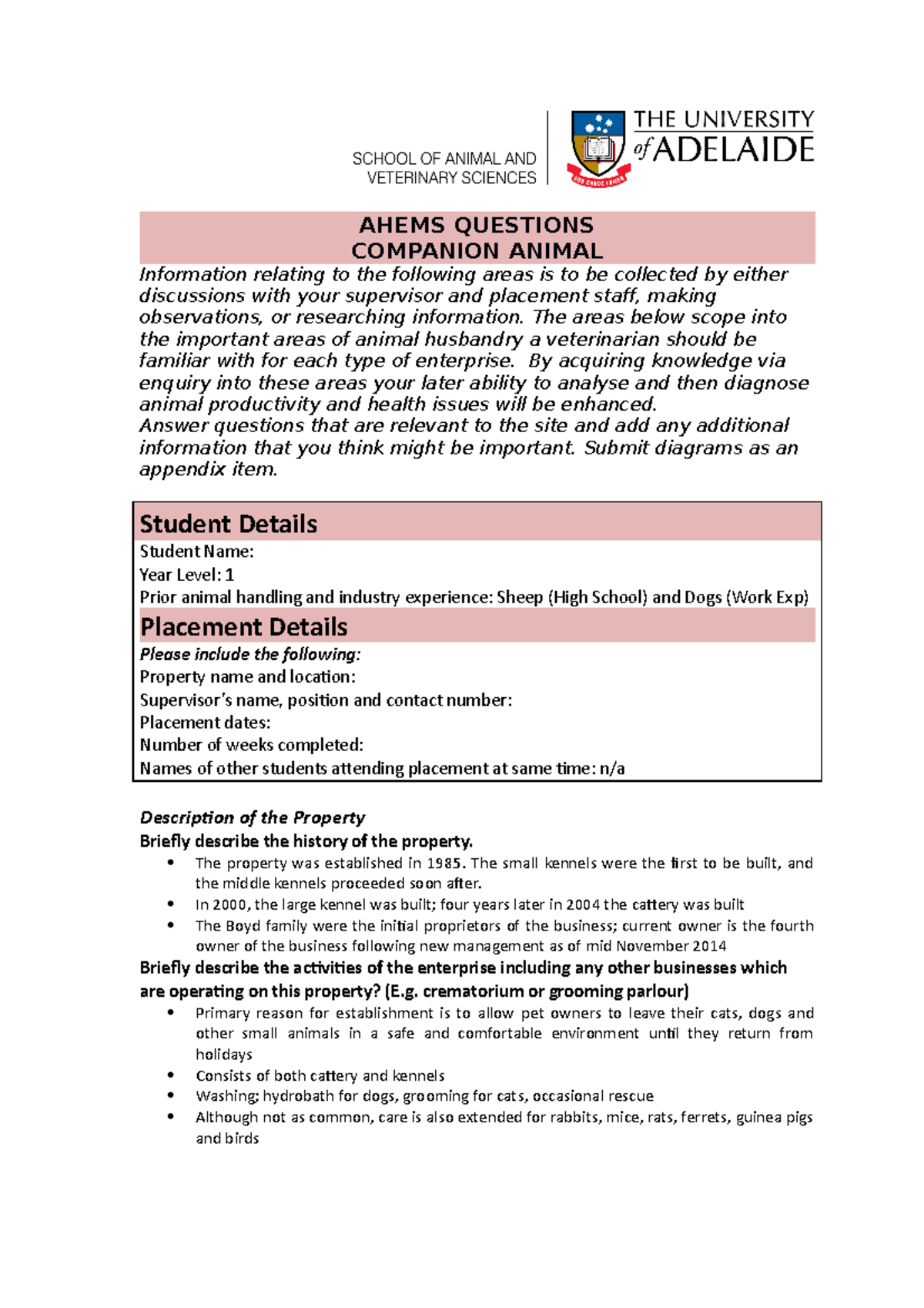 Ahems - companion Questions - AHEMS QUESTIONS COMPANION ANIMAL ...