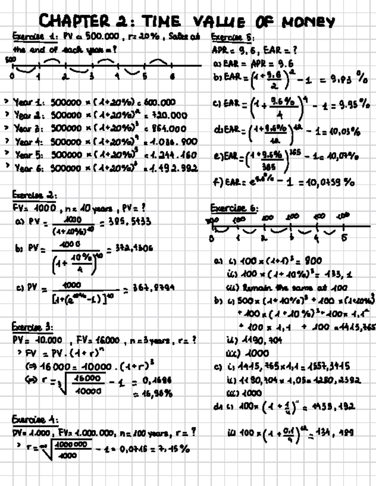 Exercise Notebook - Cô Vũ Khánh Linh - CHAPTER 2 : TIME VALUE OF MONEY ...