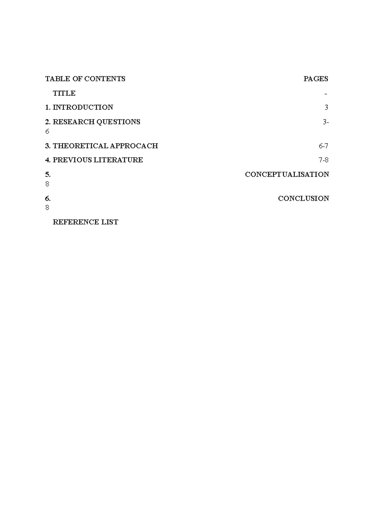 Research Pratice Assignment 2 - TABLE OF CONTENTS PAGES TITLE - 1 ...