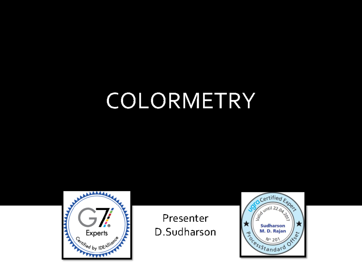 Lect 3 Color Theory - NOTES - COLORMETRY Presenter D Why Color ...