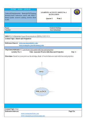 Math8 Q3 M1 Defined and Undefined Terms - Mathematics Quarter 3 ...