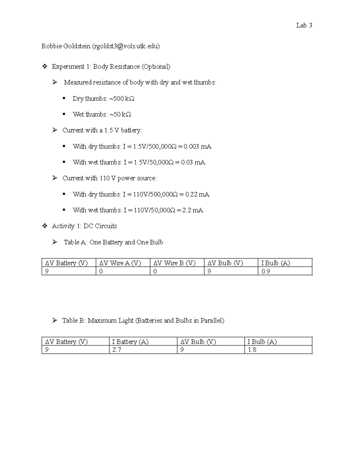 Robbie Goldstein lab3 - This is the third lab in phys 222 - Robbie Goldstein (rgoldst3@vols.utk ...