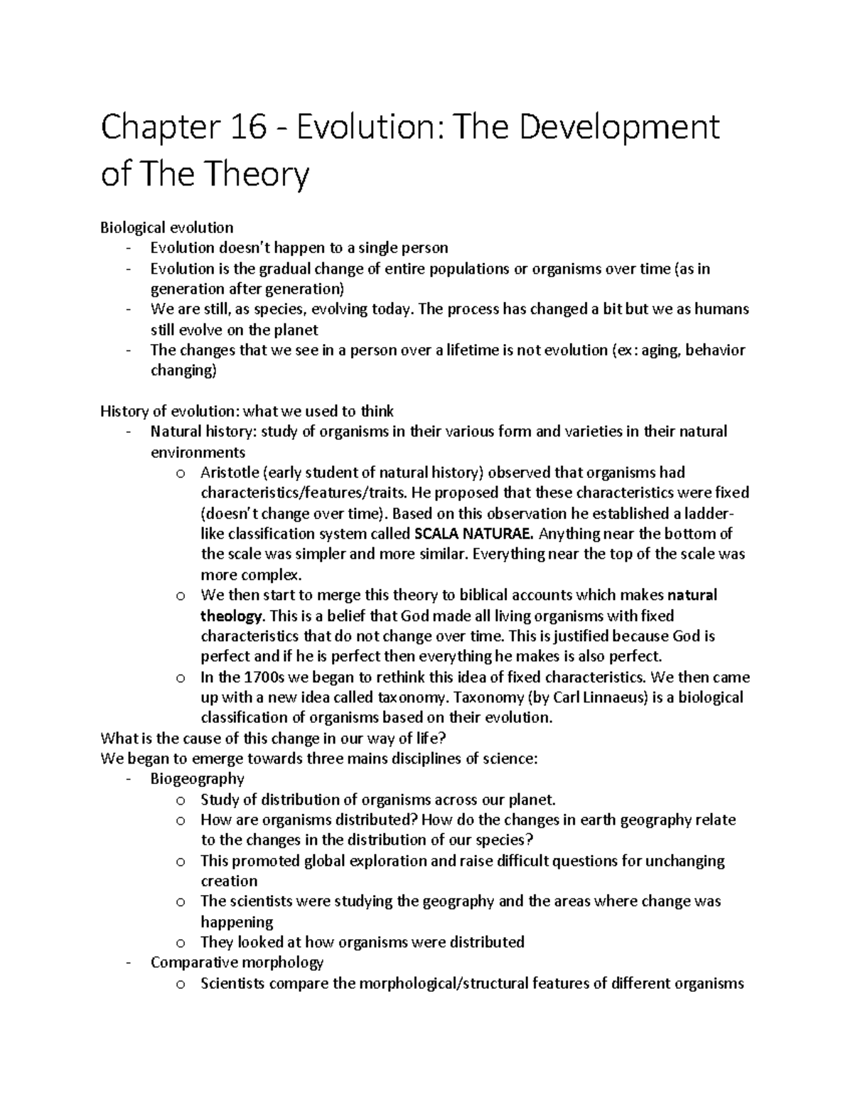 16 - Evolution- Theory Development - Chapter 16 - Evolution: The ...