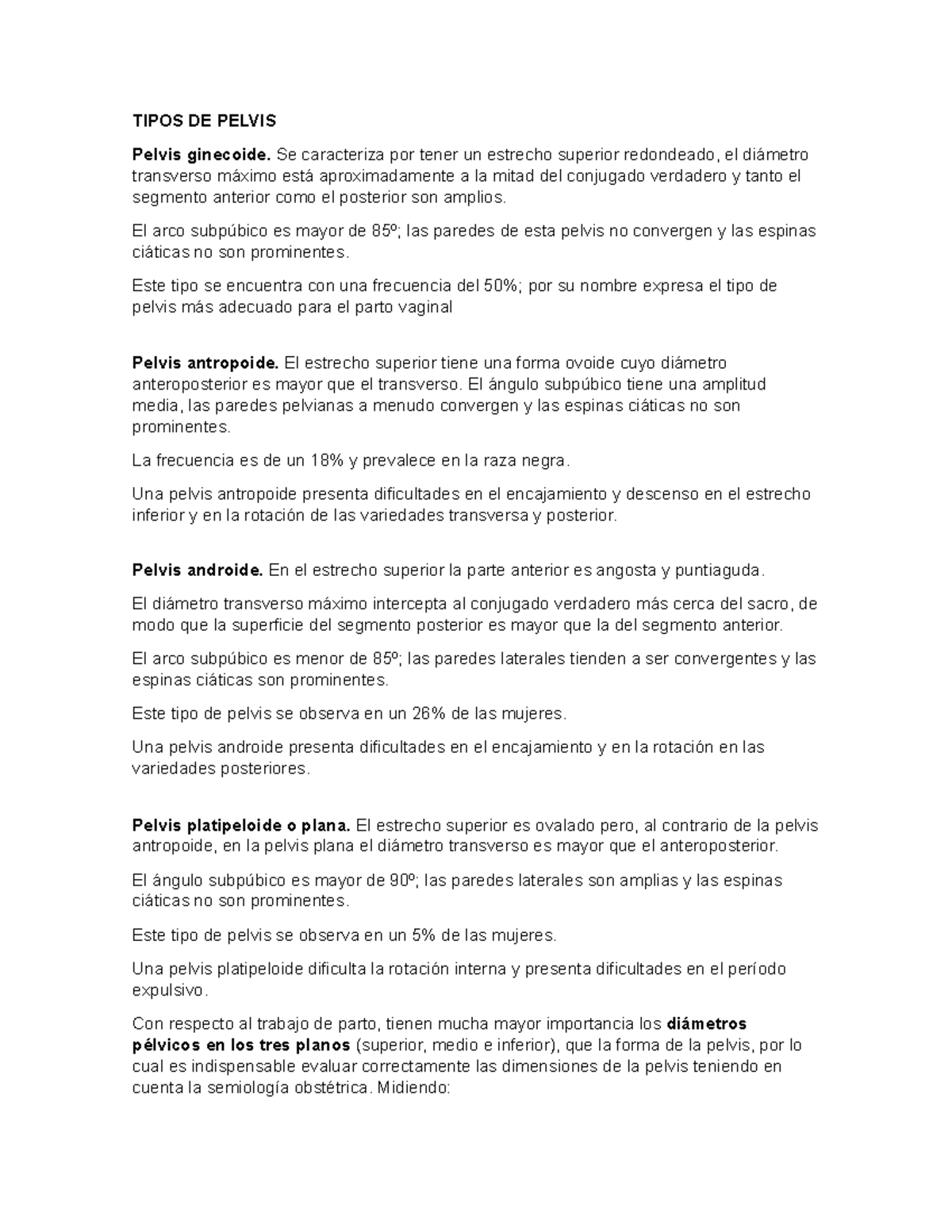 Tipos DE Pelvis - TIPOS DE PELVIS Pelvis ginecoide. Se caracteriza por ...