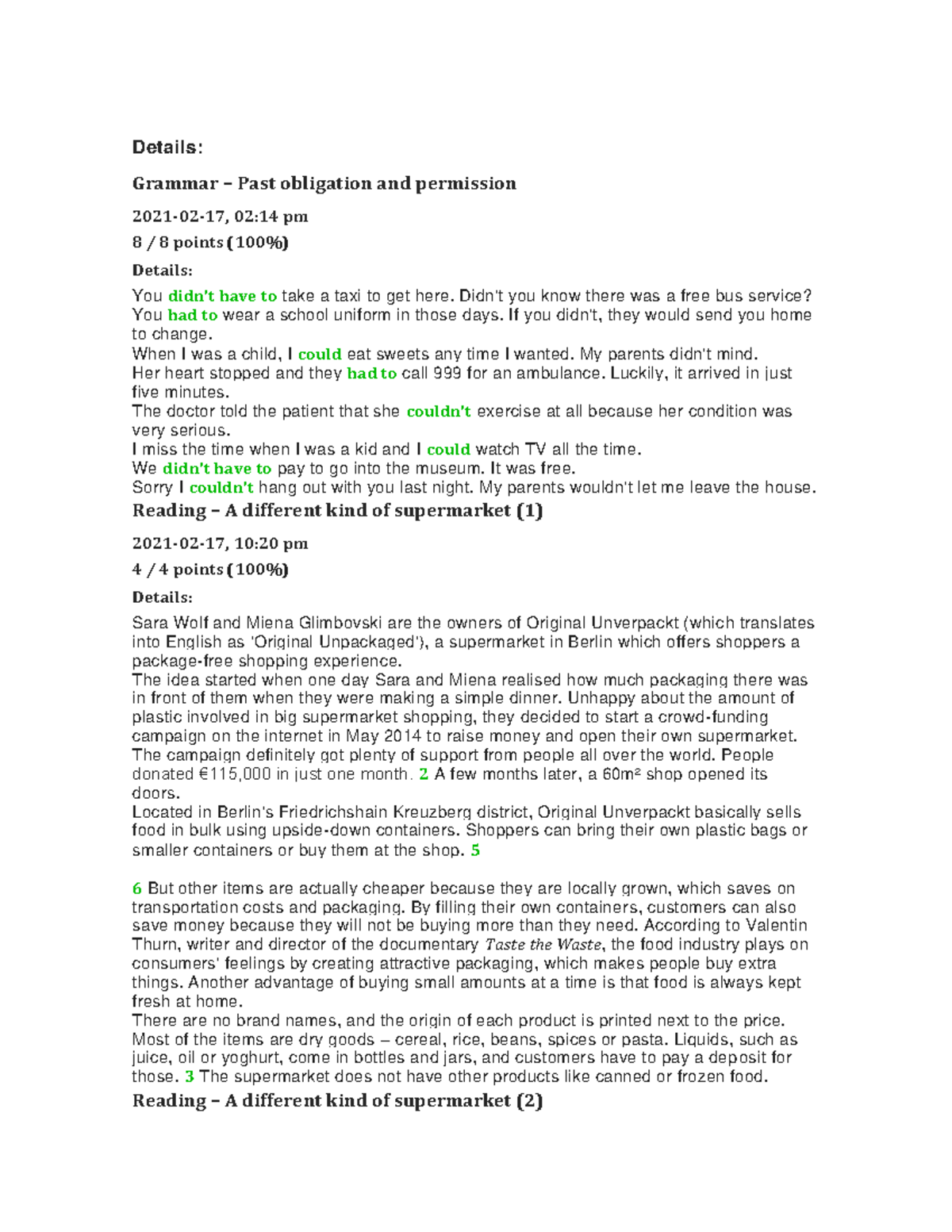 Intermediate - UNIT 6 Lesson 2 Cyb3rhom3work - Details: Grammar – Past ...