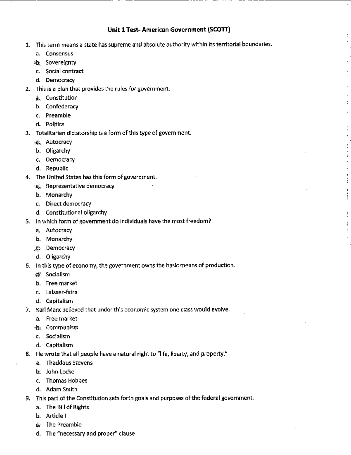 Unit one review - Pratice answers - Studocu