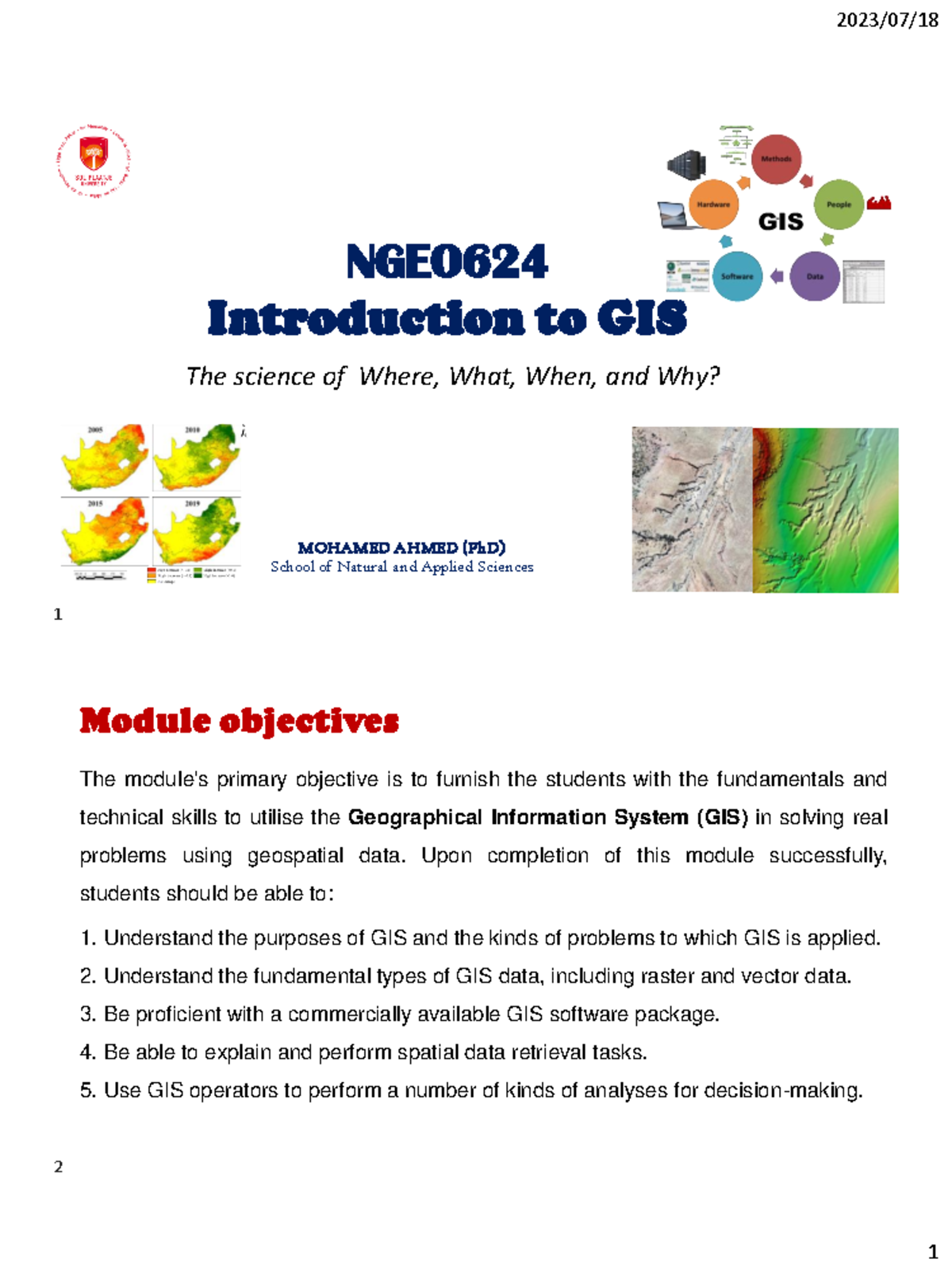 Lecture 01 Ngeo624 Introduction To Gis Ngeo Introduction To Gis The Science Of Where What