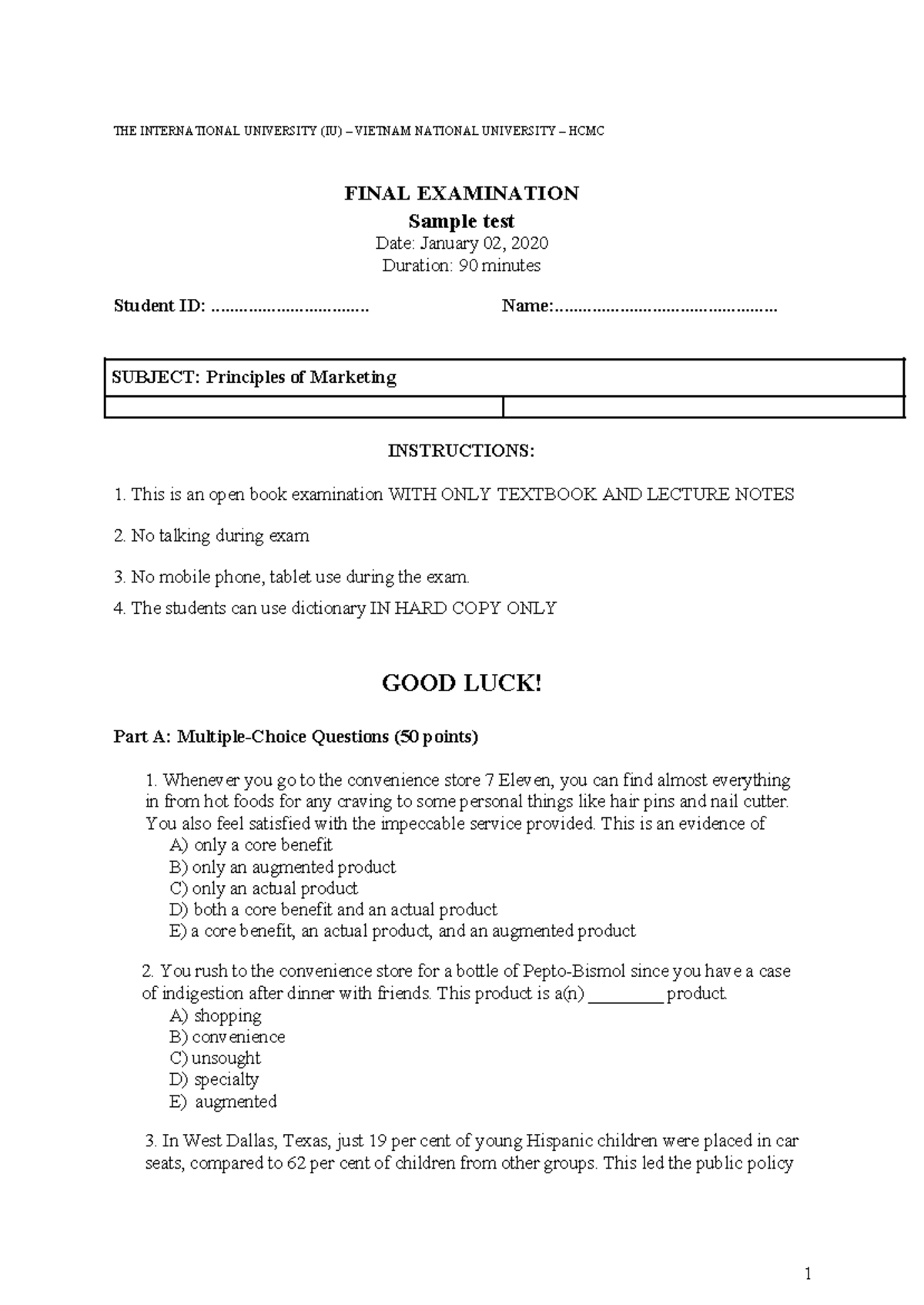 3 - practice - THE INTERNATIONAL UNIVERSITY (IU) – VIETNAM NATIONAL ...