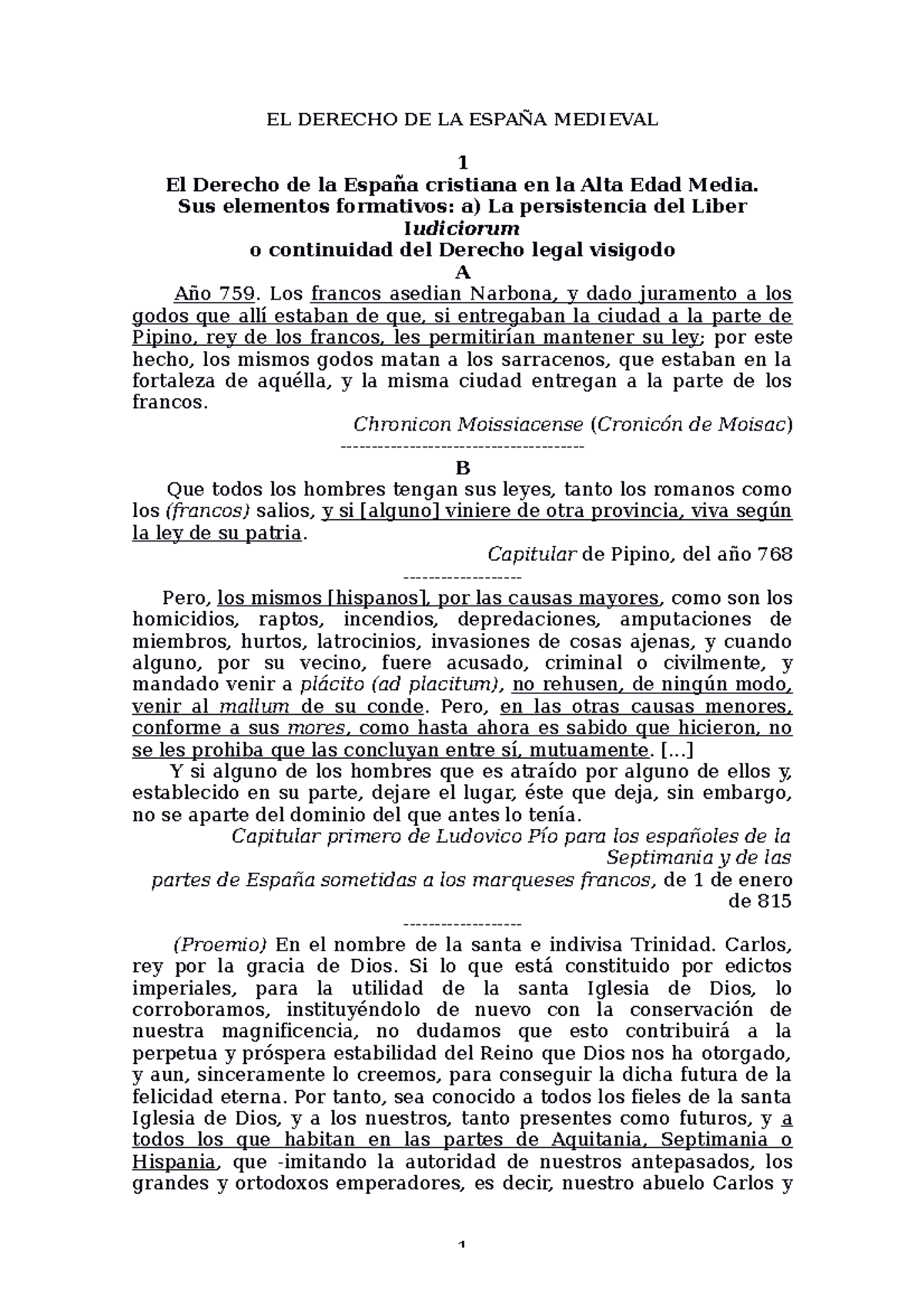Textos de Historia del Derecho. Lección 6. España medieval - EL DERECHO ...