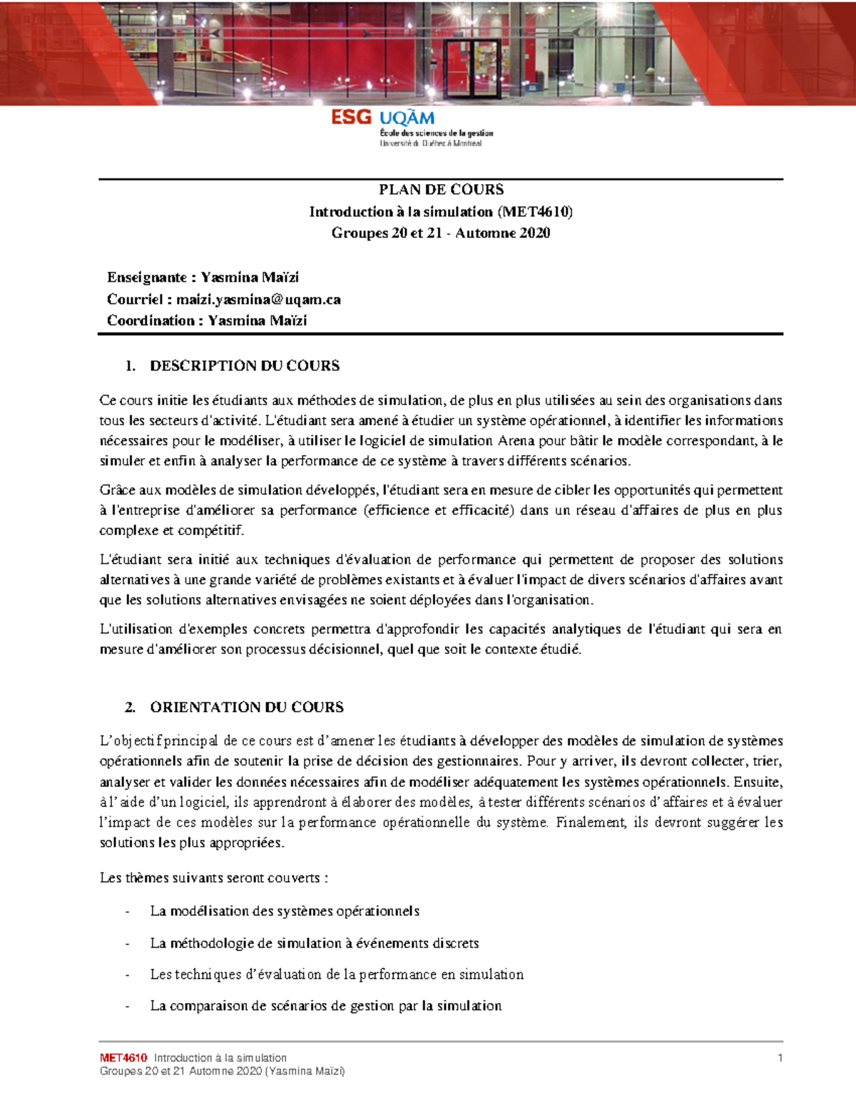 MET4610 A20 Plan cours YM - Warning: TT: undefined function: 32 Warning: TT: undefined function ...