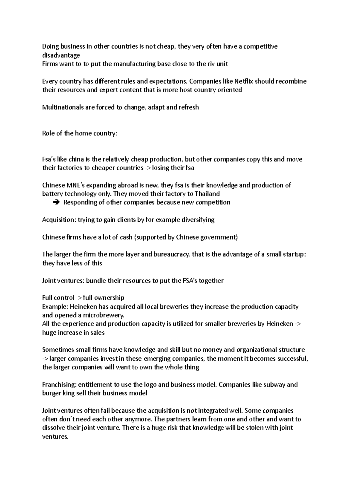 Introduction to IB notes - Doing business in other countries is not ...