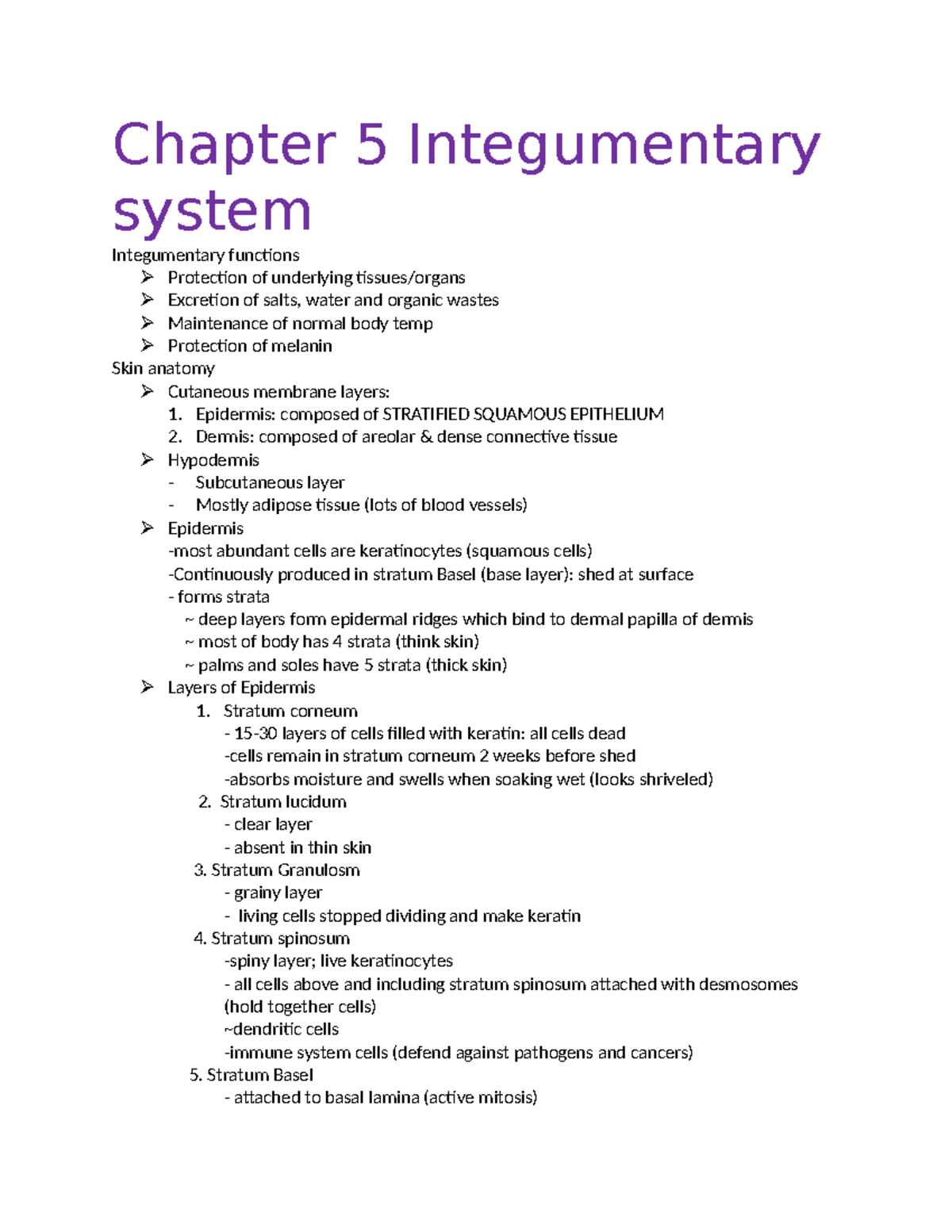 Chapter 5 Integumentary system - Chapter 5 Integumentary system Integumentary functions ...