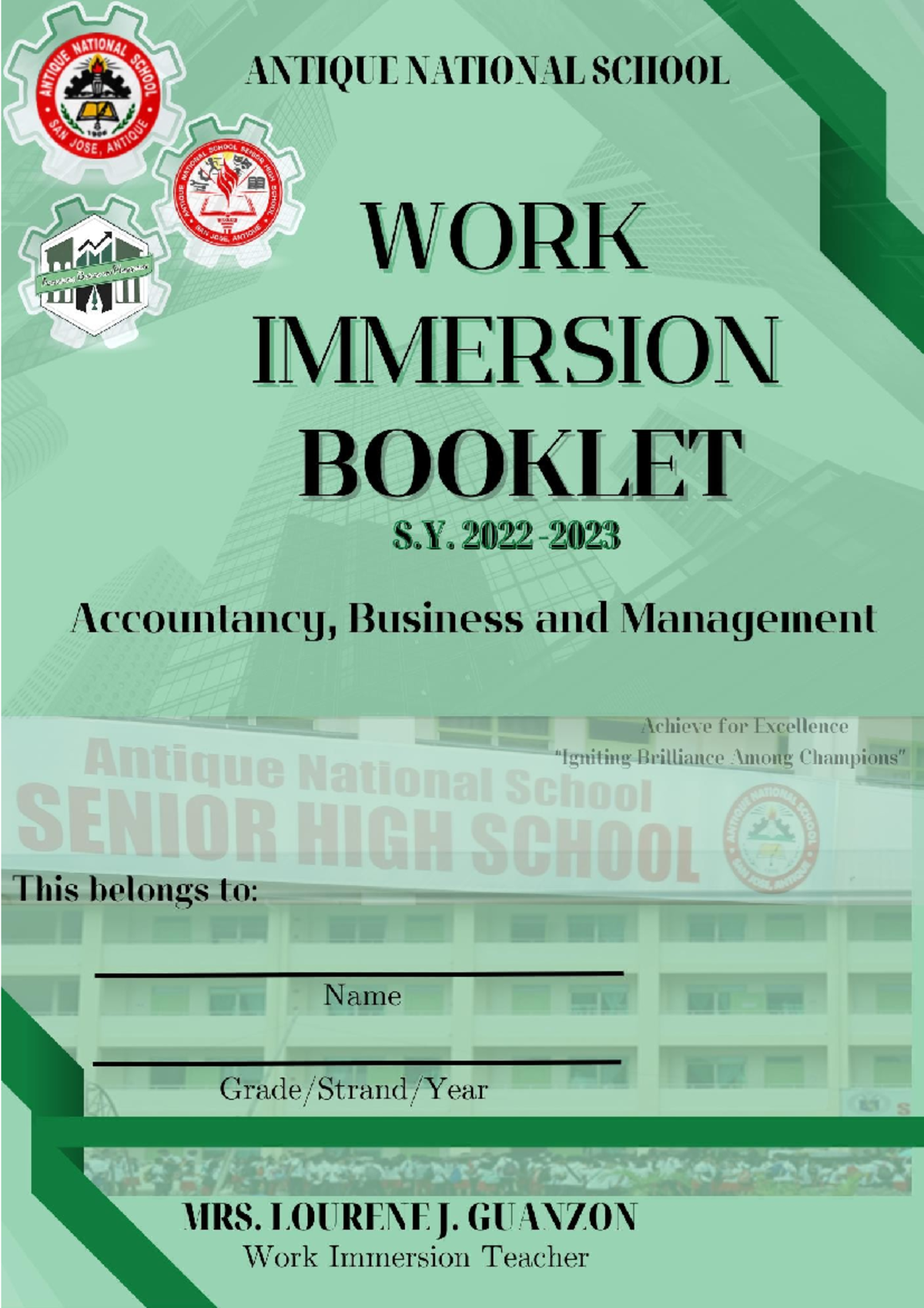 Work-Immersion-Booklet - Work Immersion Booklet Page | 3 Republic of the Philippines Department ...