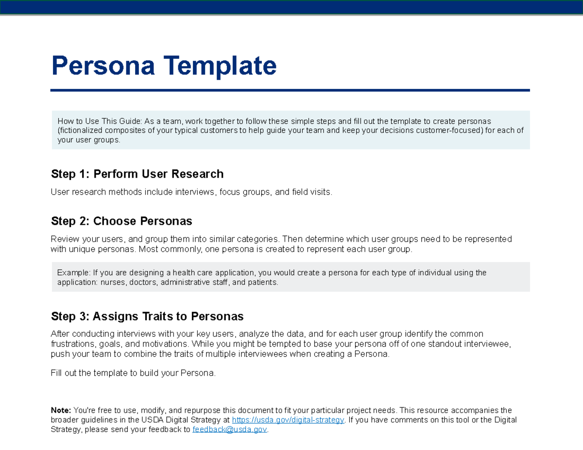 Persona-template - marketing - Persona Template How to Use This Guide ...