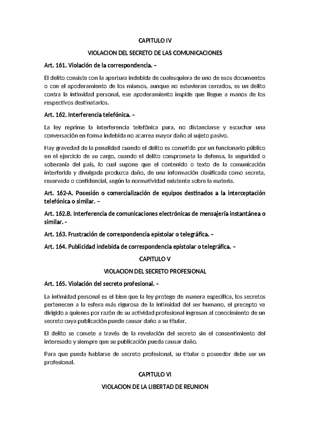 Violacion DEL Secreto DE LAS Comunicaciones Y Otros - CAPITULO IV VIOLACION DEL SECRETO DE LAS ...