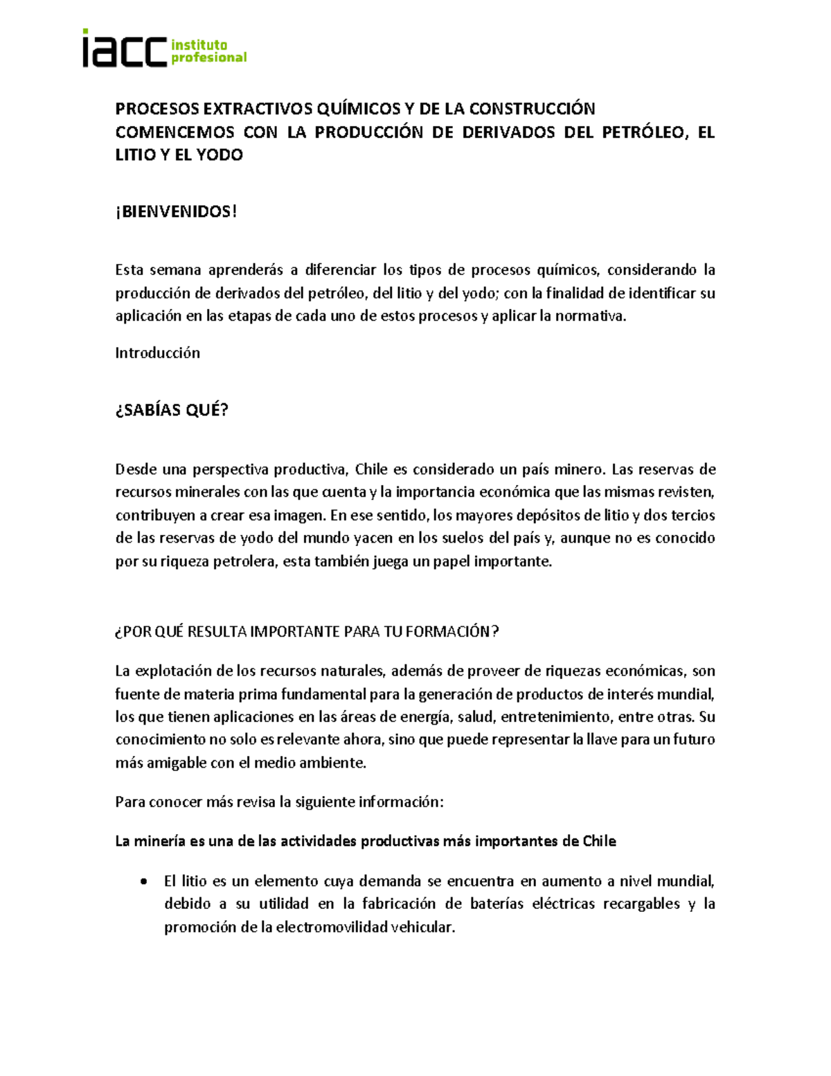 S5 NOTA Inicio Proqc 1202 DES - PROCESOS EXTRACTIVOS QUÍMICOS Y DE LA CONSTRUCCIÓN COMENCEMOS ...