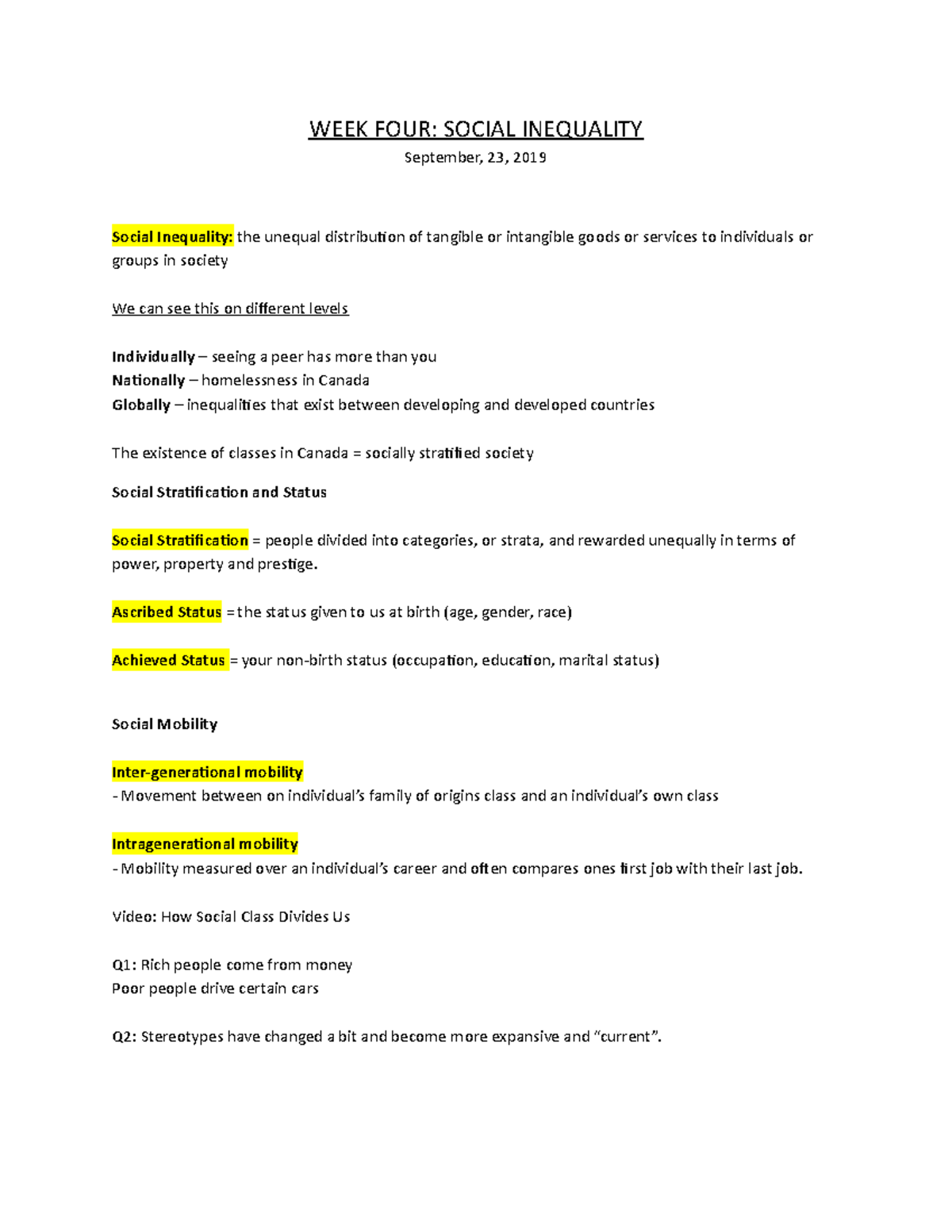 Week 4 Notes - Fully revised, labeled and organized version of fourth ...