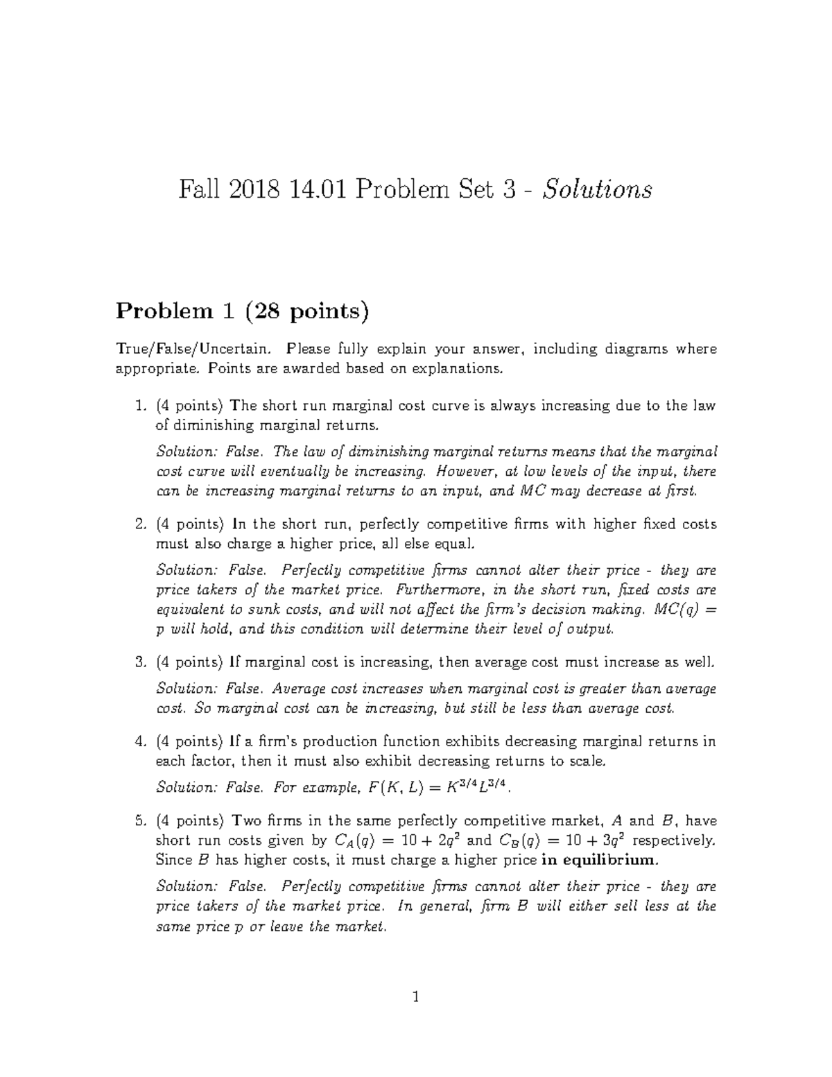 Fccb7e1c69e2dc258a6565be29b69885 MIT14 01F18 pset3sol - Fall 2018 14 Problem Set 3 - Solutions ...
