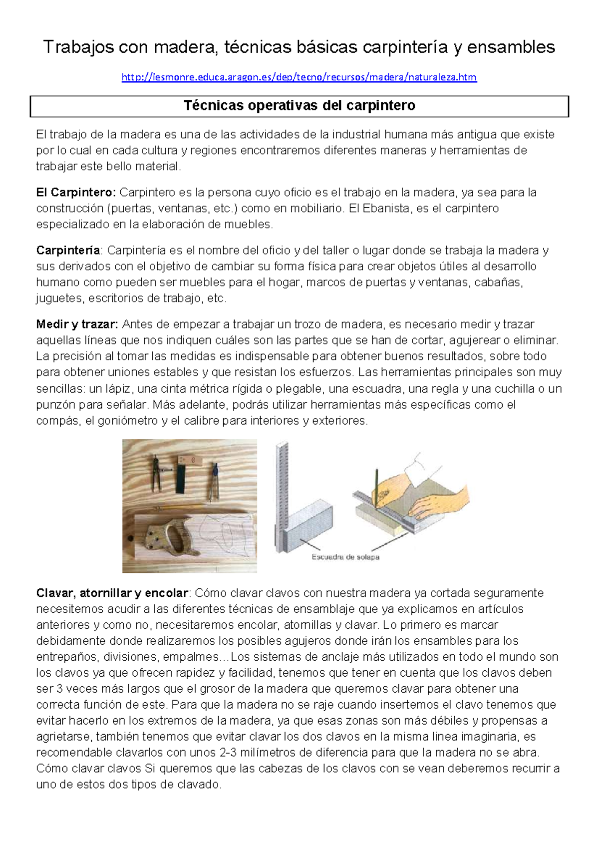 Tecnicas Basicas EN Carpinteria - Trabajos con madera, técnicas básicas ...
