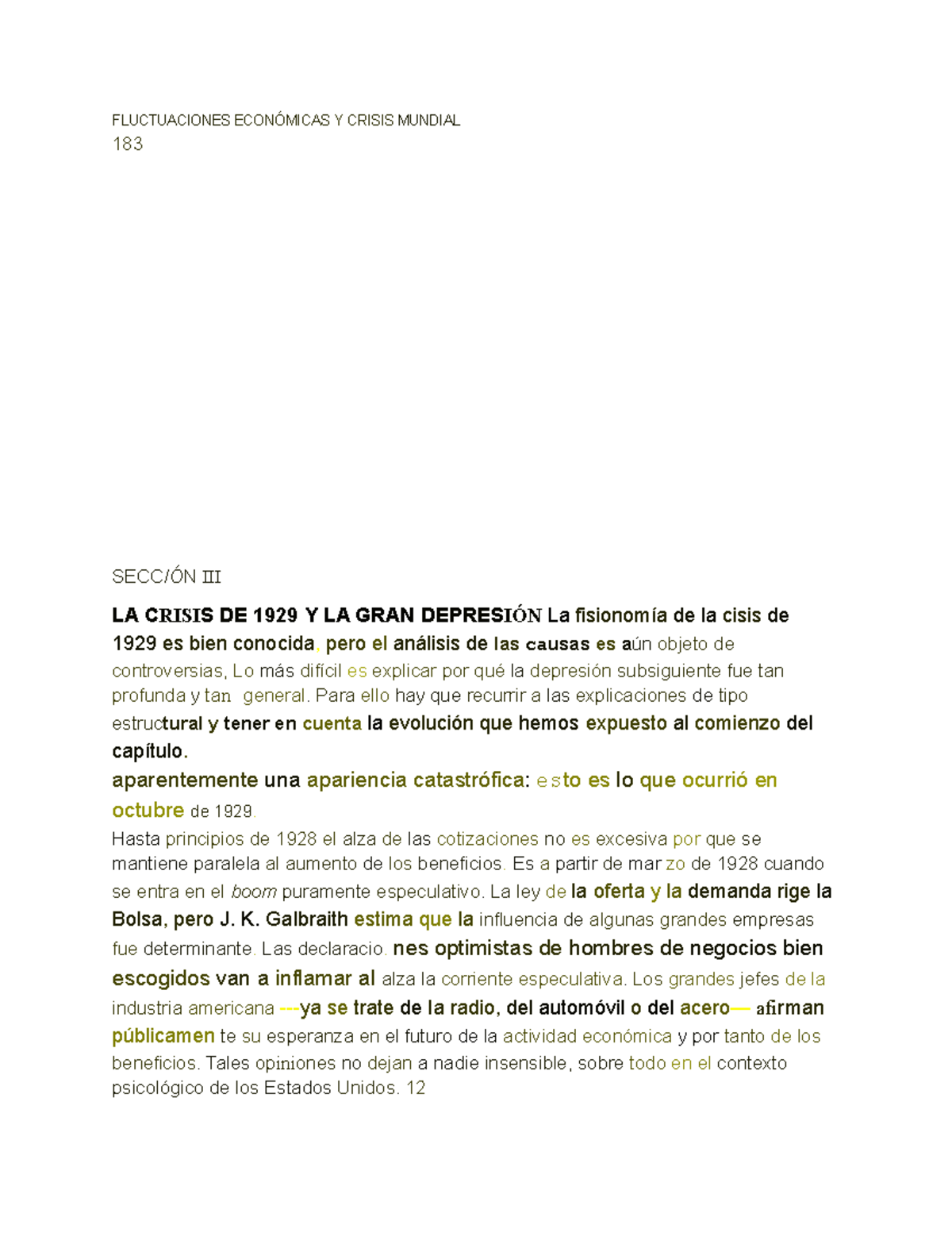 Niveau Historia de los hechos económicos contemporáneos - FLUCTUACIONES ECONÓMICAS Y CRISIS ...