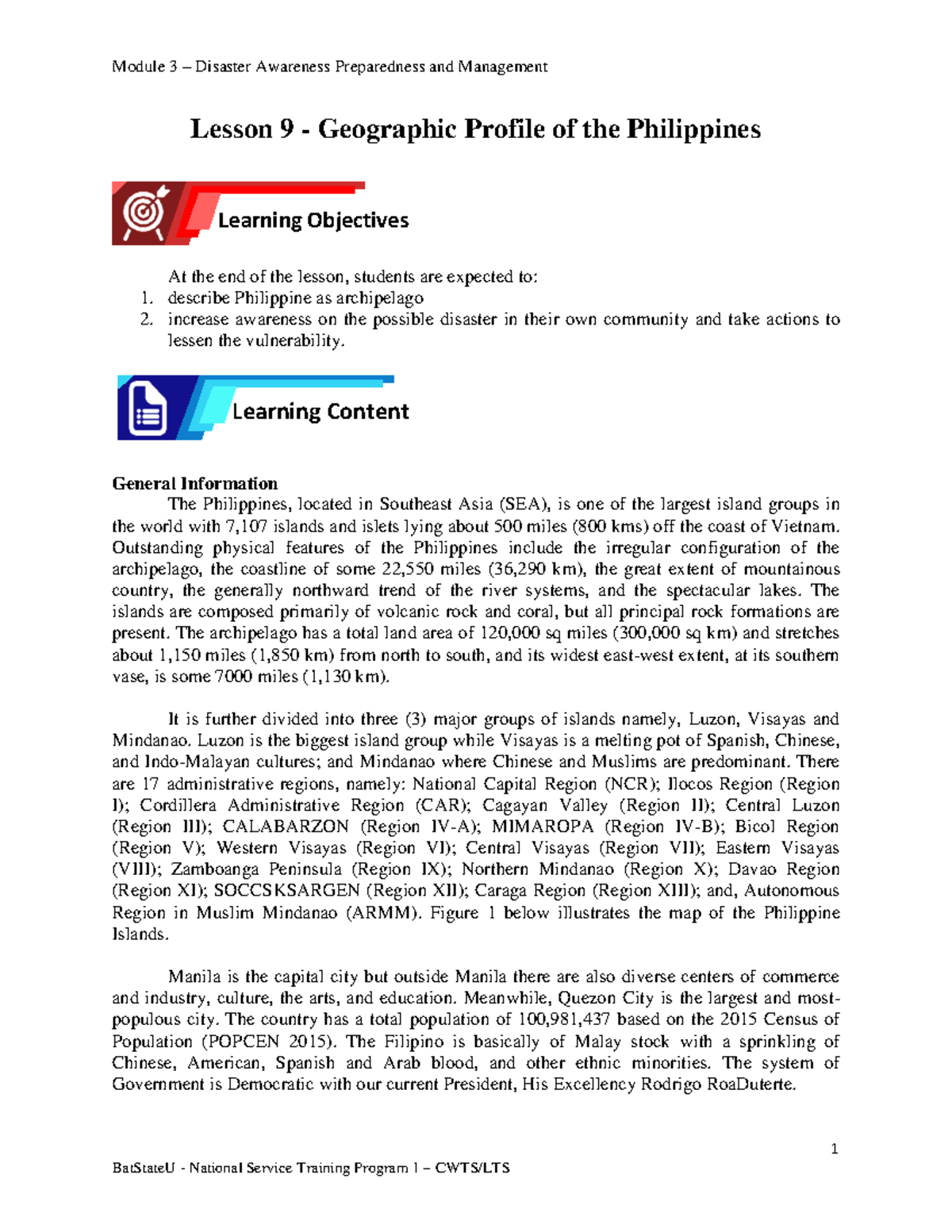 Lesson-9 - Module 3 – Disaster Awareness Preparedness and Management 1 ...