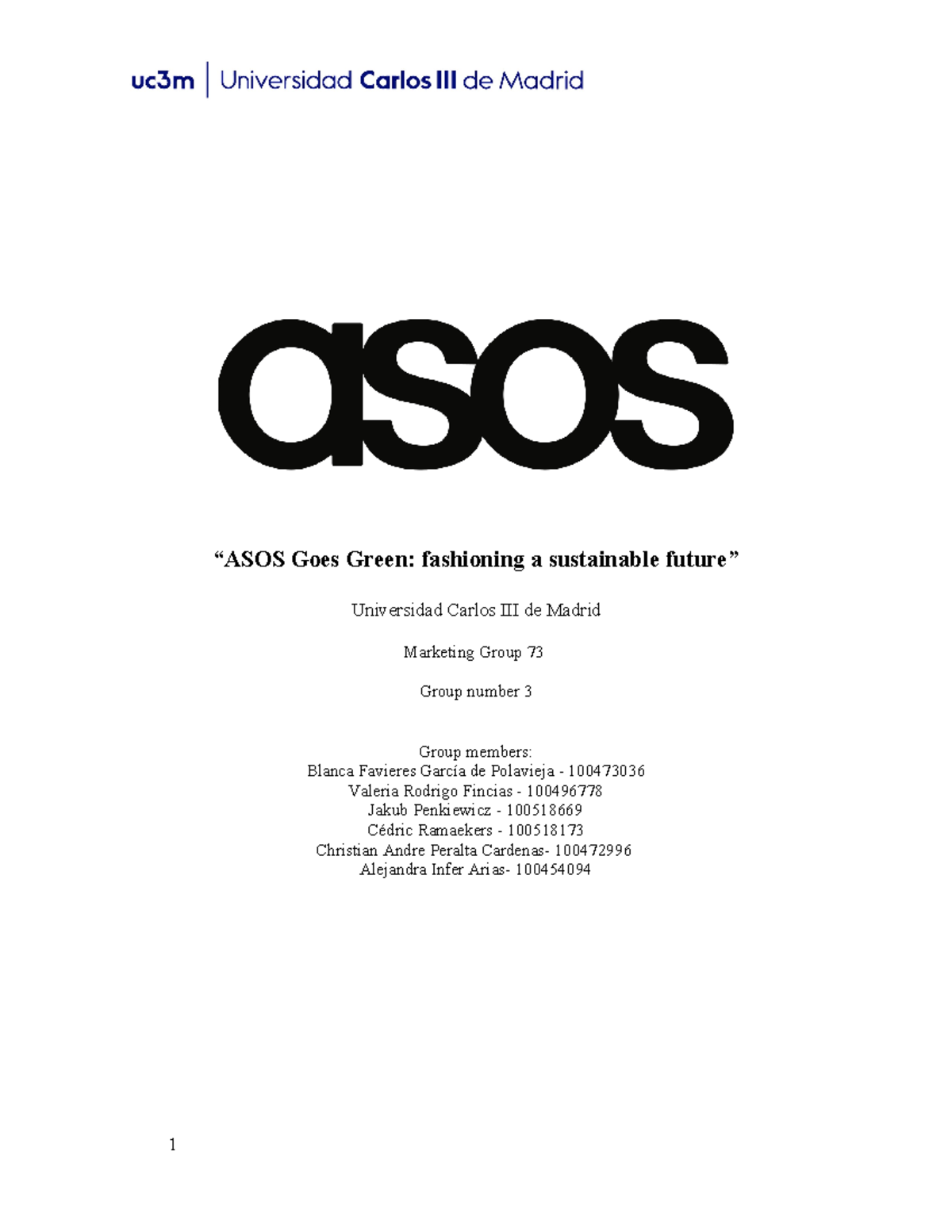 ASOS Goes Green - “ASOS Goes Green: fashioning a sustainable future ...