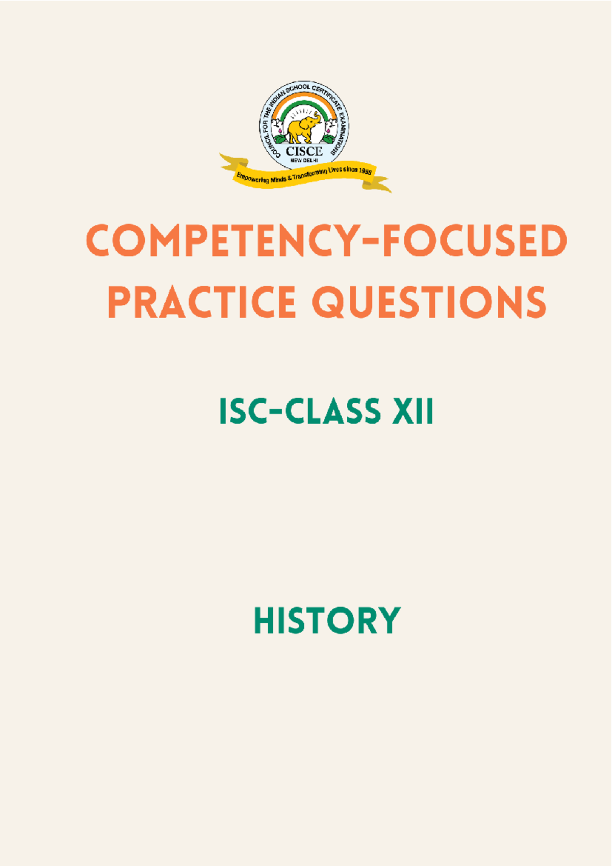 ISC-History-XII - Just practice - PREFACE With a growing emphasis on ...