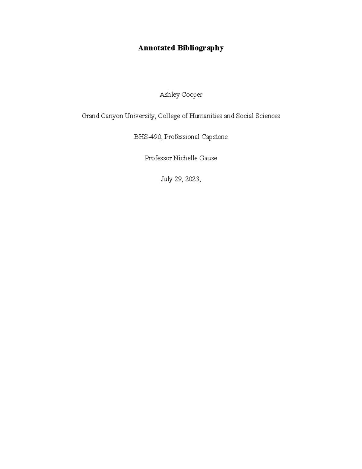 Annotated Bibliography on Children and Adolescents Mental Health - Studocu