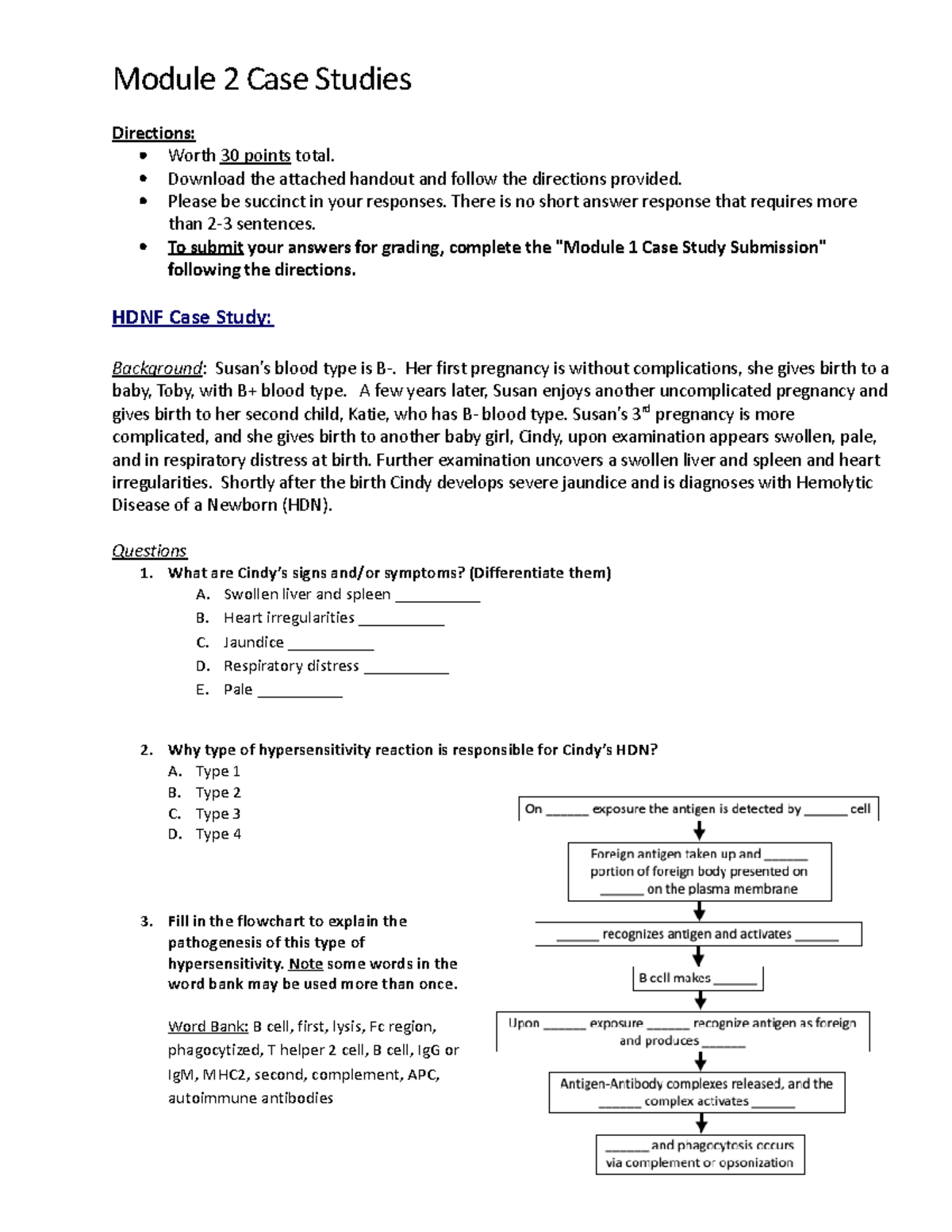 Case 2 Immunity BB - case study for pathophysiology 1 - Module 2 Case ...