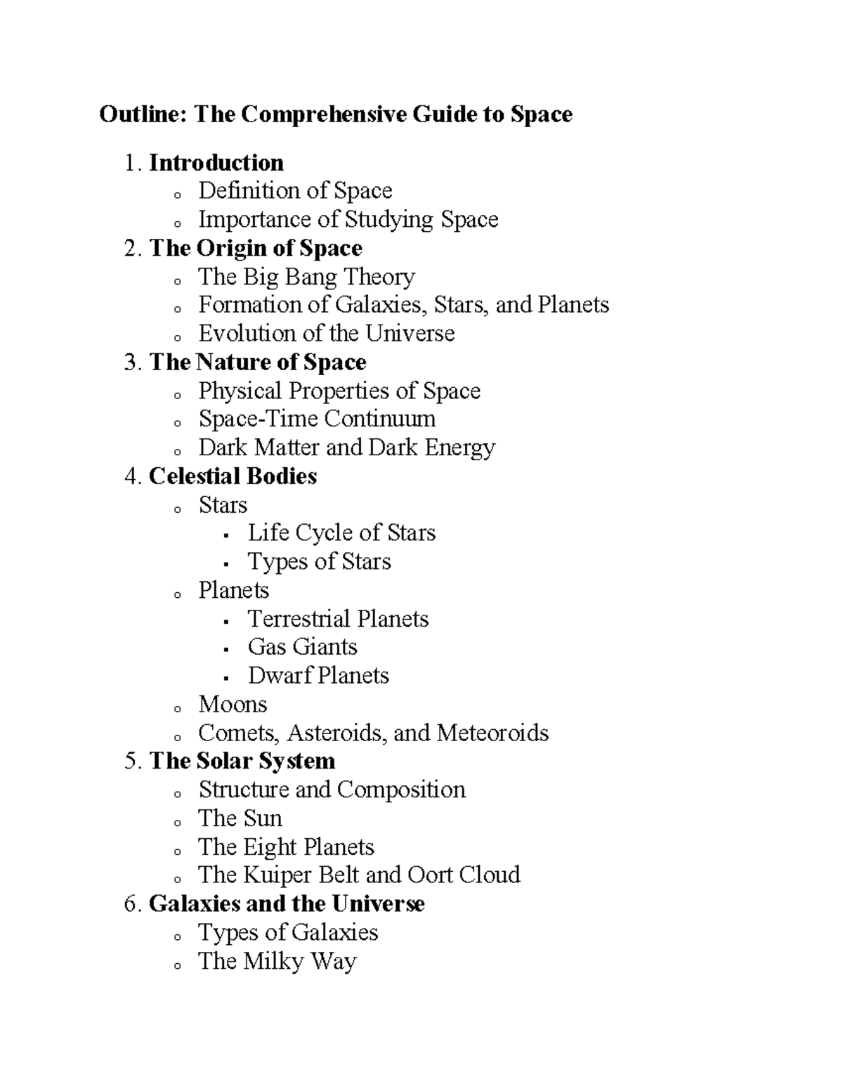Everything you need to know about space - Outline: The Comprehensive ...