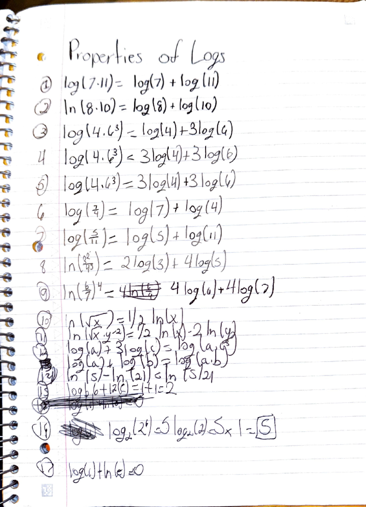 Property of logs - ytgg - " Properties of Logs 1 log(7)= log(7) + log ...
