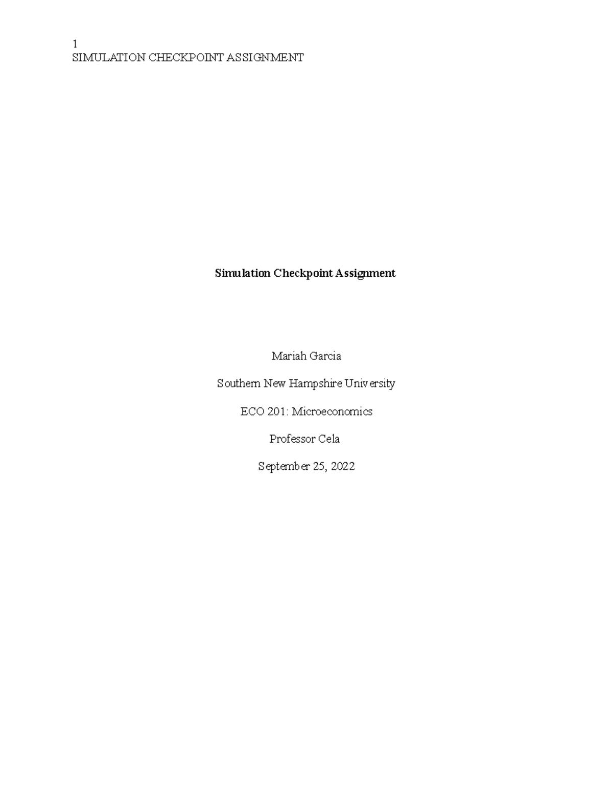 Checkpoint Assignment Simulation Checkpoint Assignment Simulation 0360