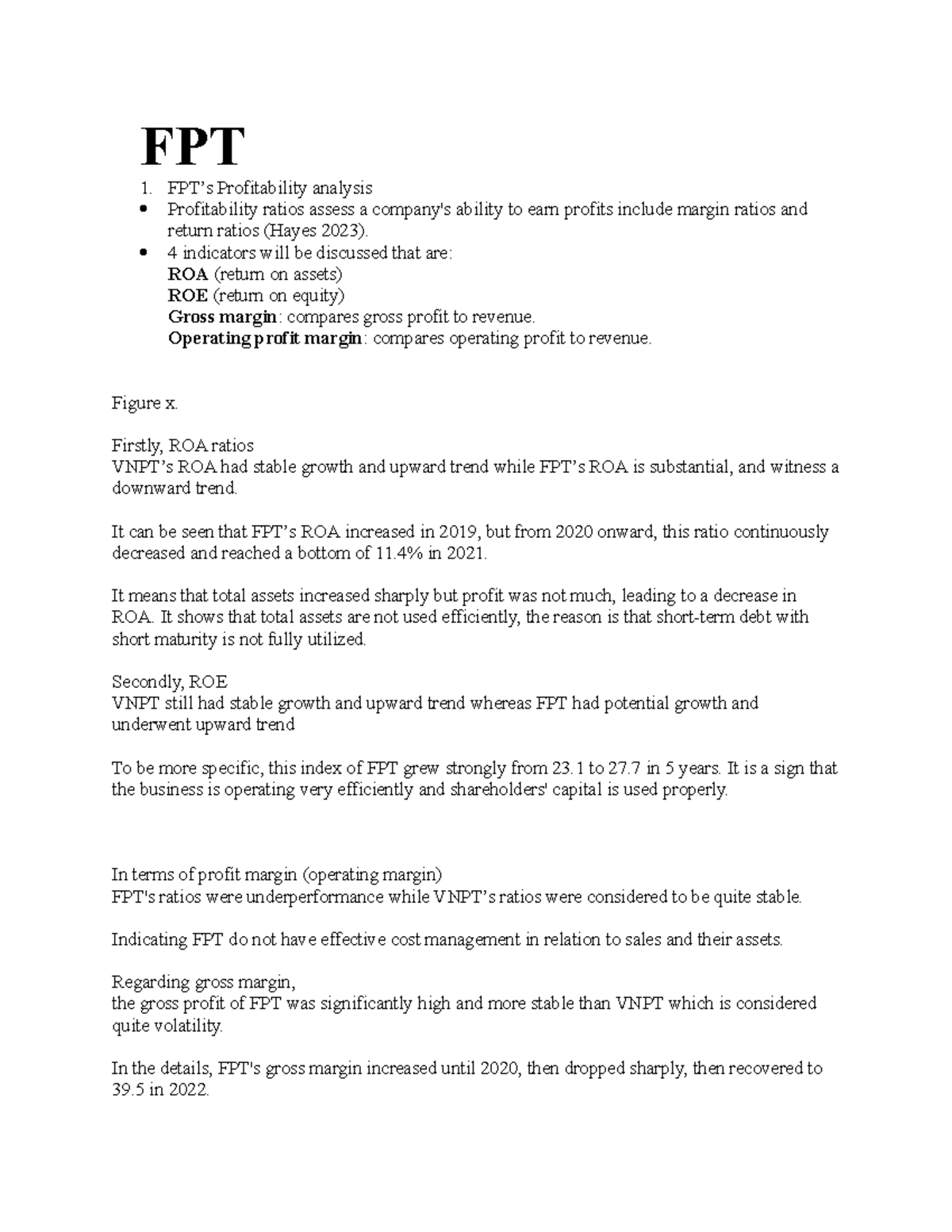 FPT analysis presentation Finance - FPT FPT’s Profitability analysis ...