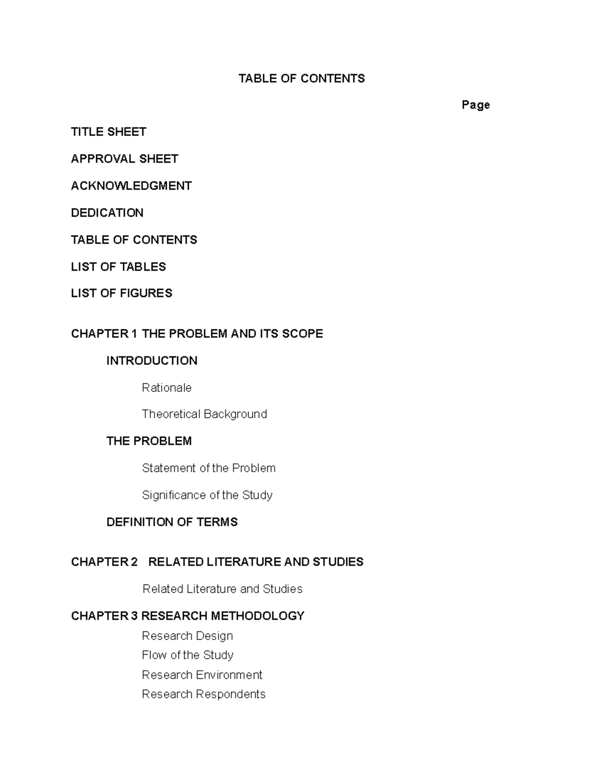 Table-OF- Contents - asd - TABLE OF CONTENTS Page TITLE SHEET APPROVAL ...