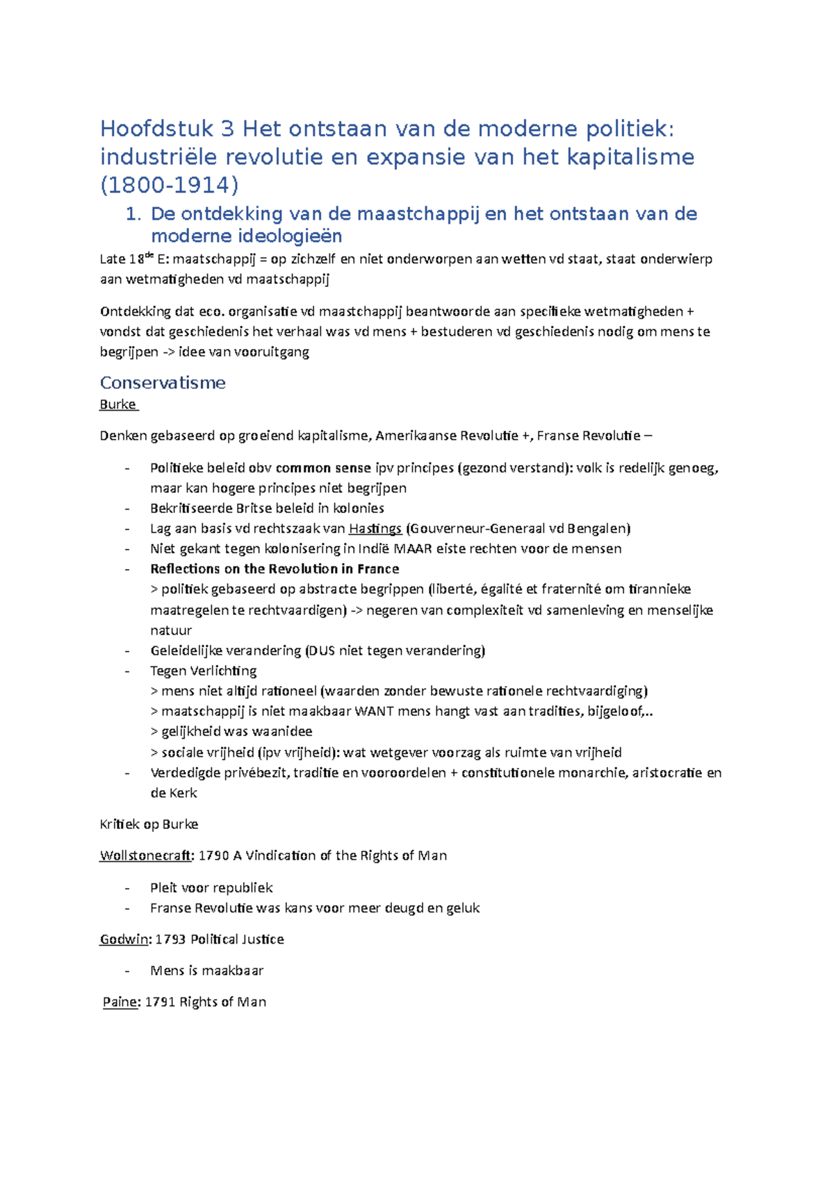 Sv hoofdstuk 3 DEEL 1 - Hoofdstuk 3 Het ontstaan van de moderne ...