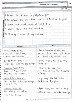 Chem 161 Chem 161 Lab Assignment Creating An Identical Sample Based