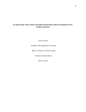 PHL218 3-1 Short Paper: Culture, Bias, and Decision Making - 3-1 Short Paper: Culture, Bias, and ...