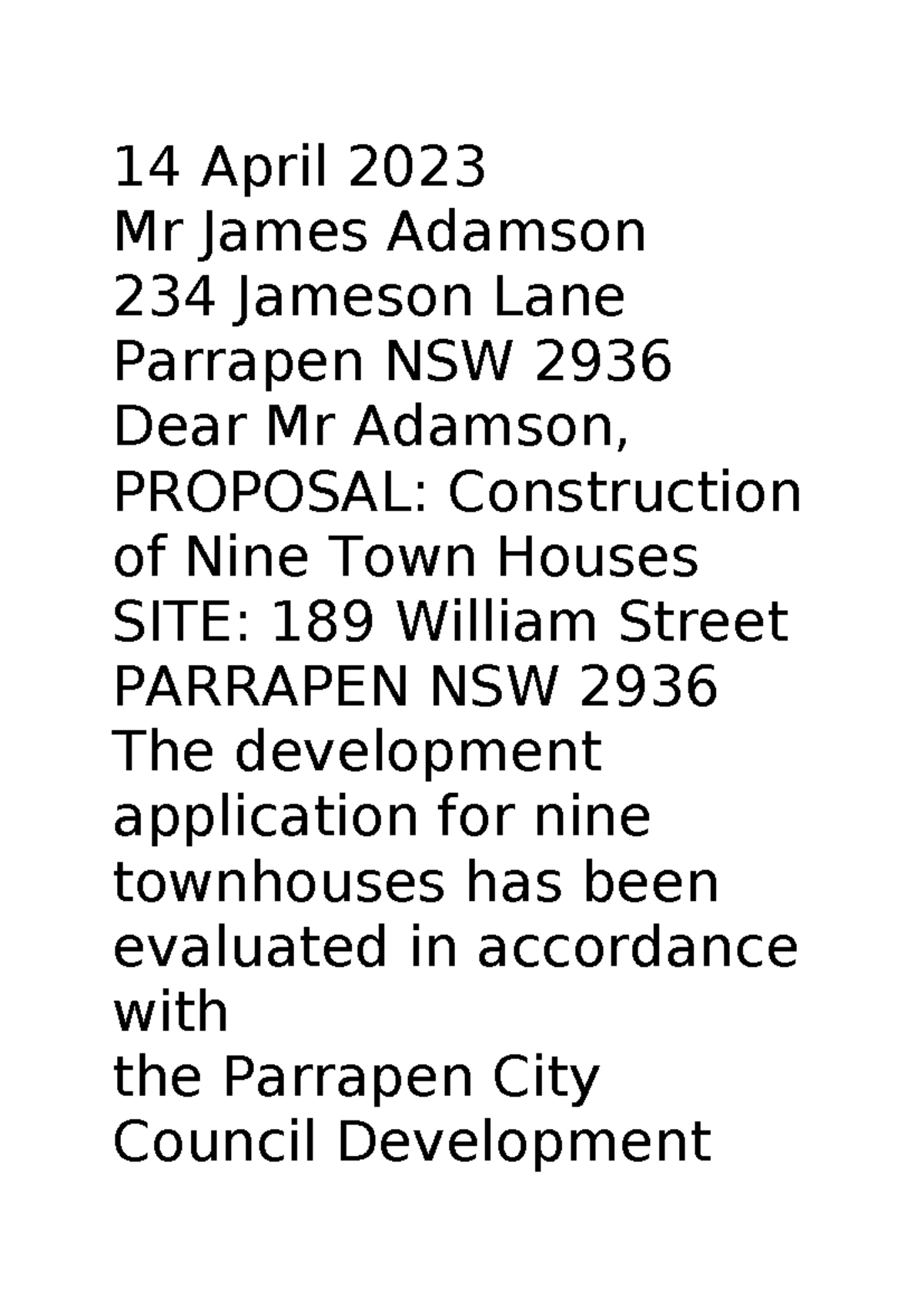 14 April 2023 - DCP first assignment - 14 April 2023 Mr James Adamson ...