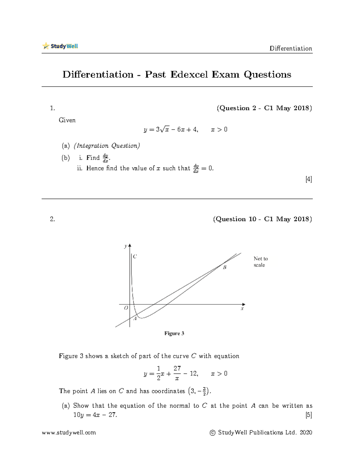 Inbound 8406974735773457171 - Differentiation - Past Edexcel Exam ...