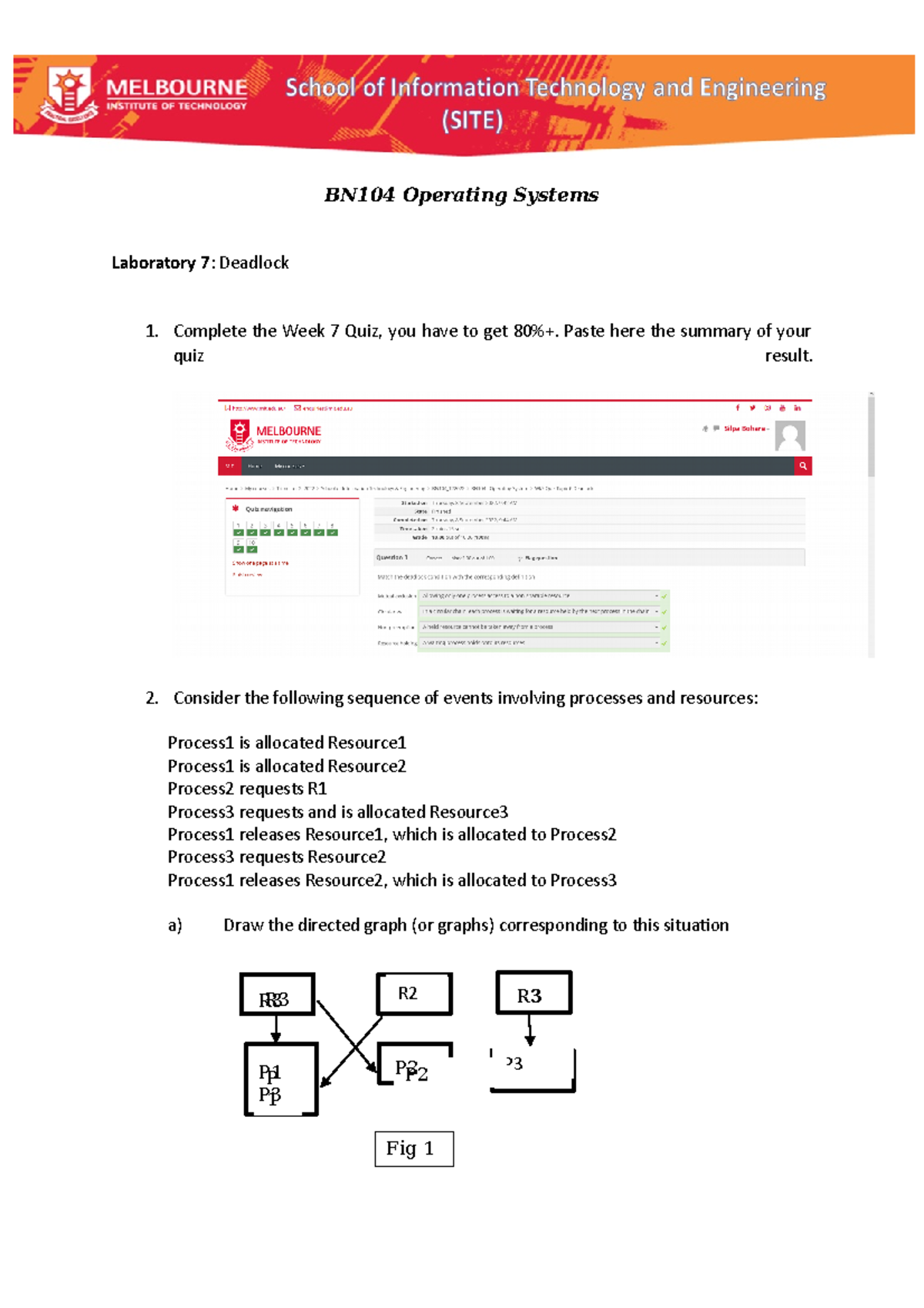 BN104 Laboratory wk7 Deadlock - BN104 Operating Systems Laboratory 7 ...