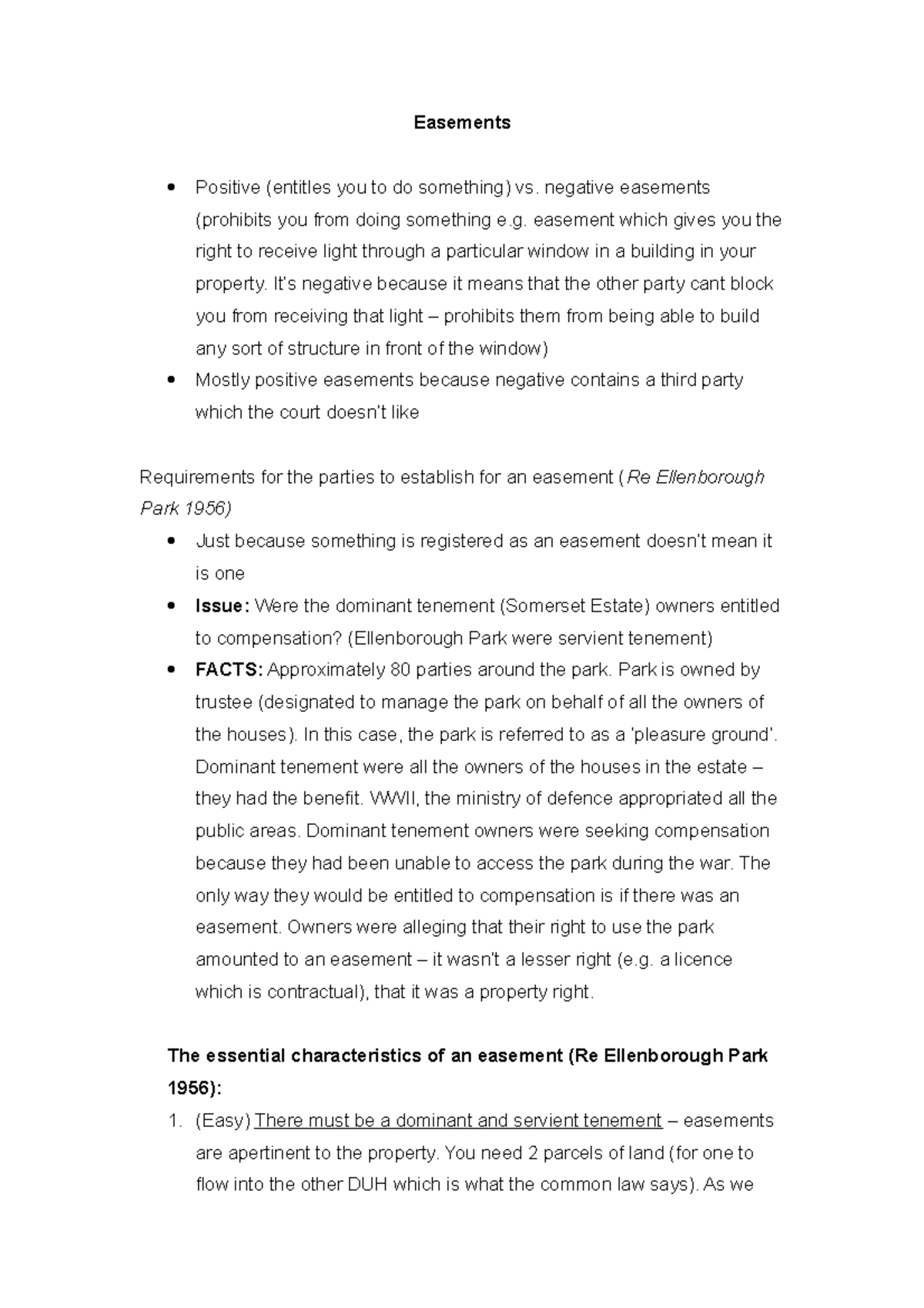 Easements - negative easements (prohibits you from doing something e ...