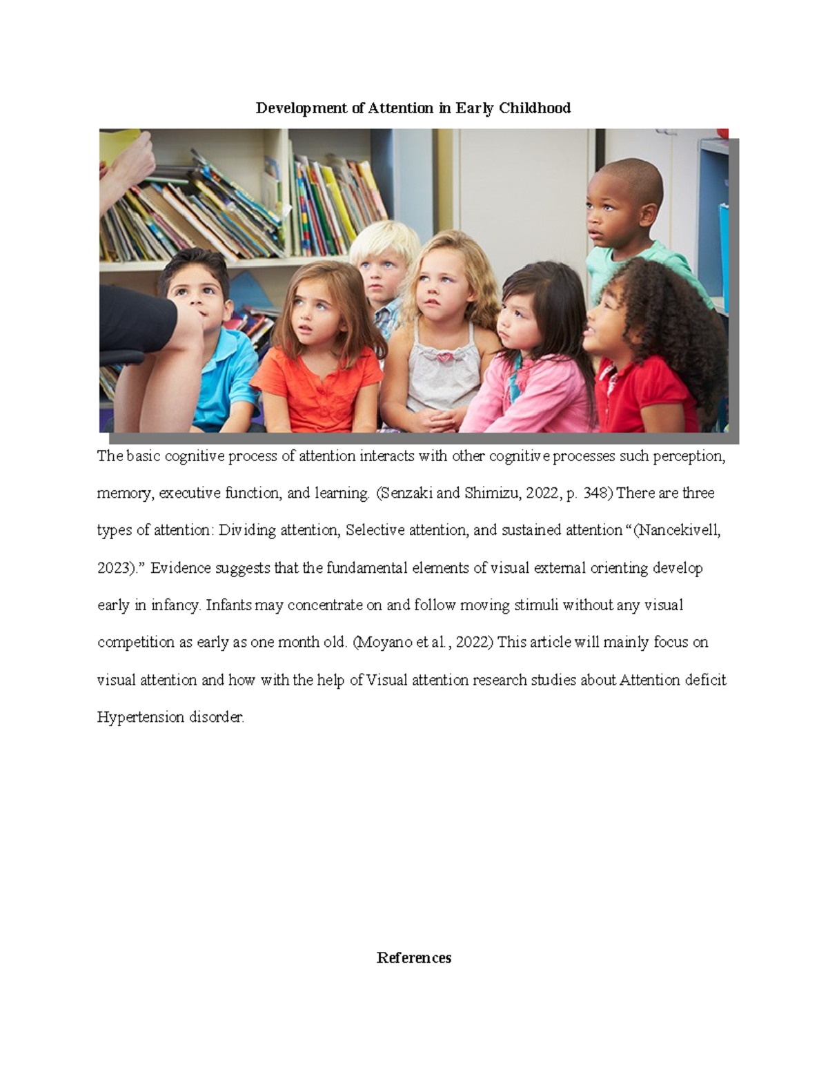 Artice-Child psychology - Development of Attention in Early Childhood The basic cognitive ...