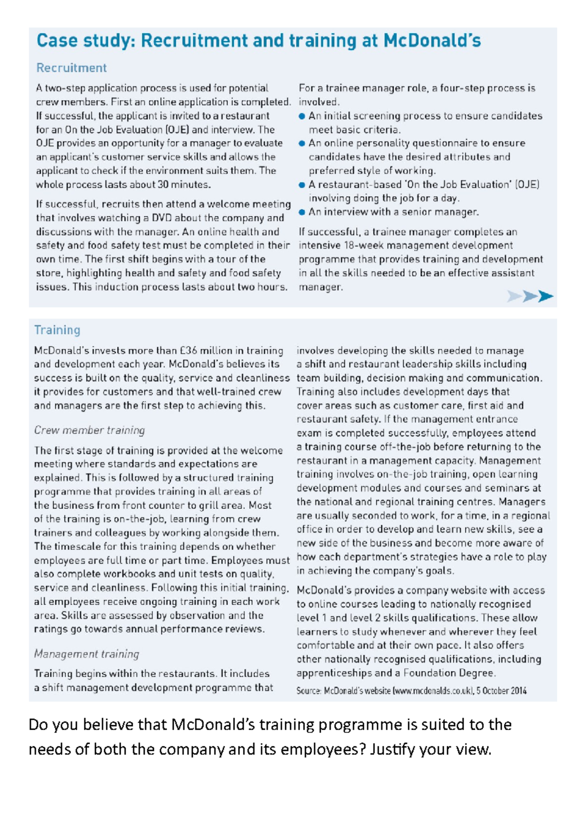Homework WEEK 2 d3 training and development case study - BLAW22 - Do ...