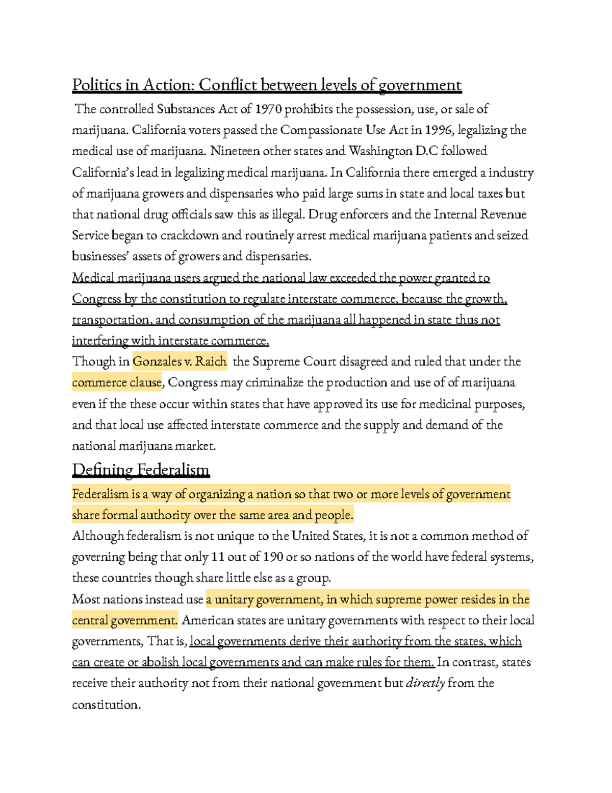 Christian Anderson - Chapter 3 Notes - Politics in Action: Conict ...