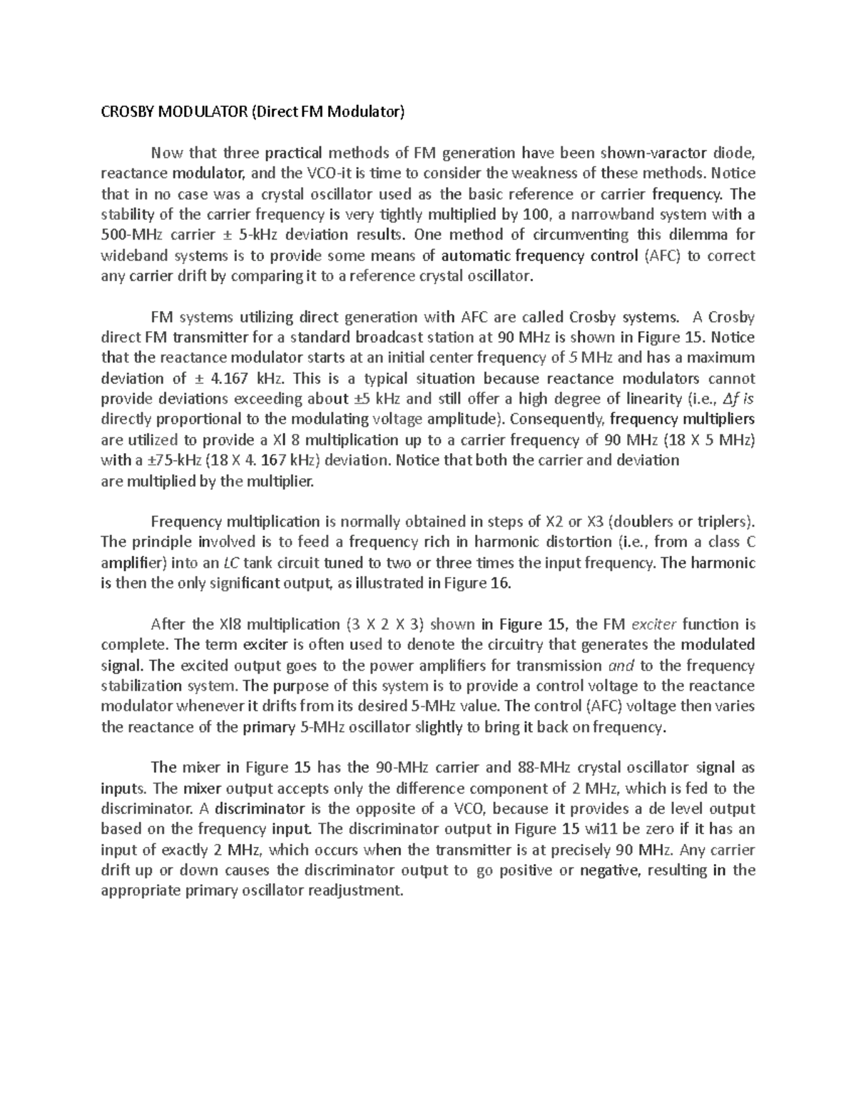 More FMnotes - sample and solution - CROSBY MODULATOR (Direct FM ...