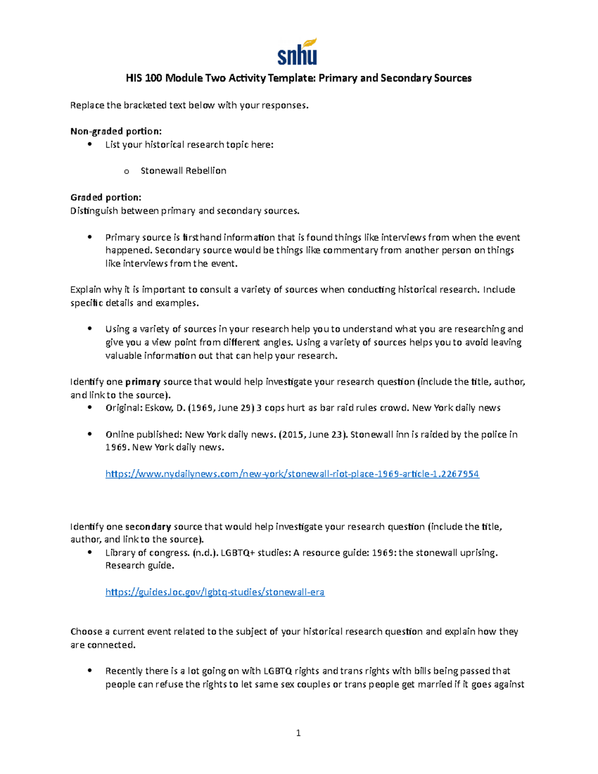 HIS 100 Module Two Activity Sources Template - HIS 100 Module Two ...