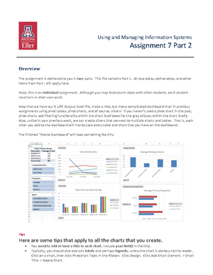 UG MIS 304 Assignment 7 Part I - Using and Managing Information Systems Assignment 7 Part I ...