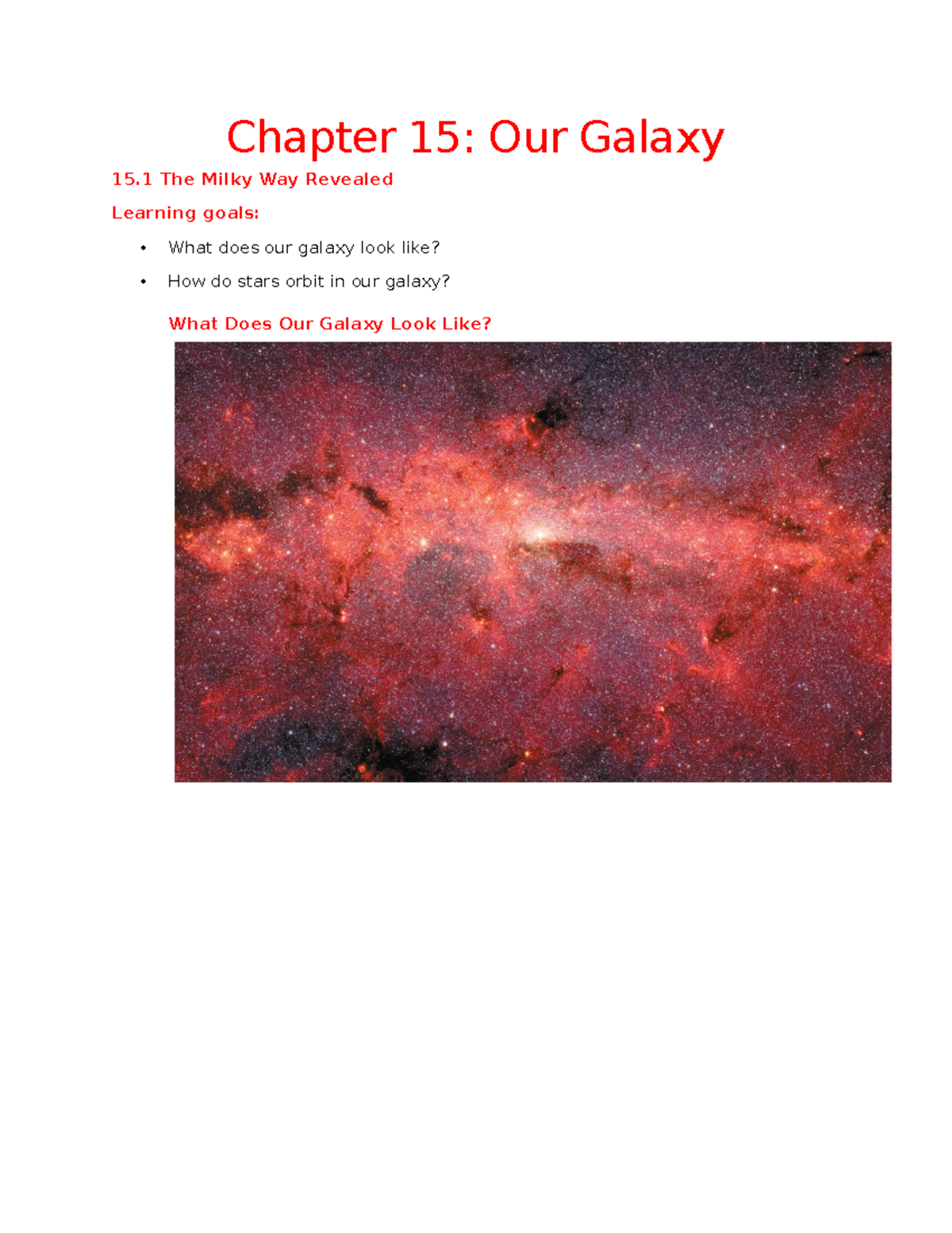 Astronomy 4-2 - Notes with class PPT images. - Chapter 15: Our Galaxy ...