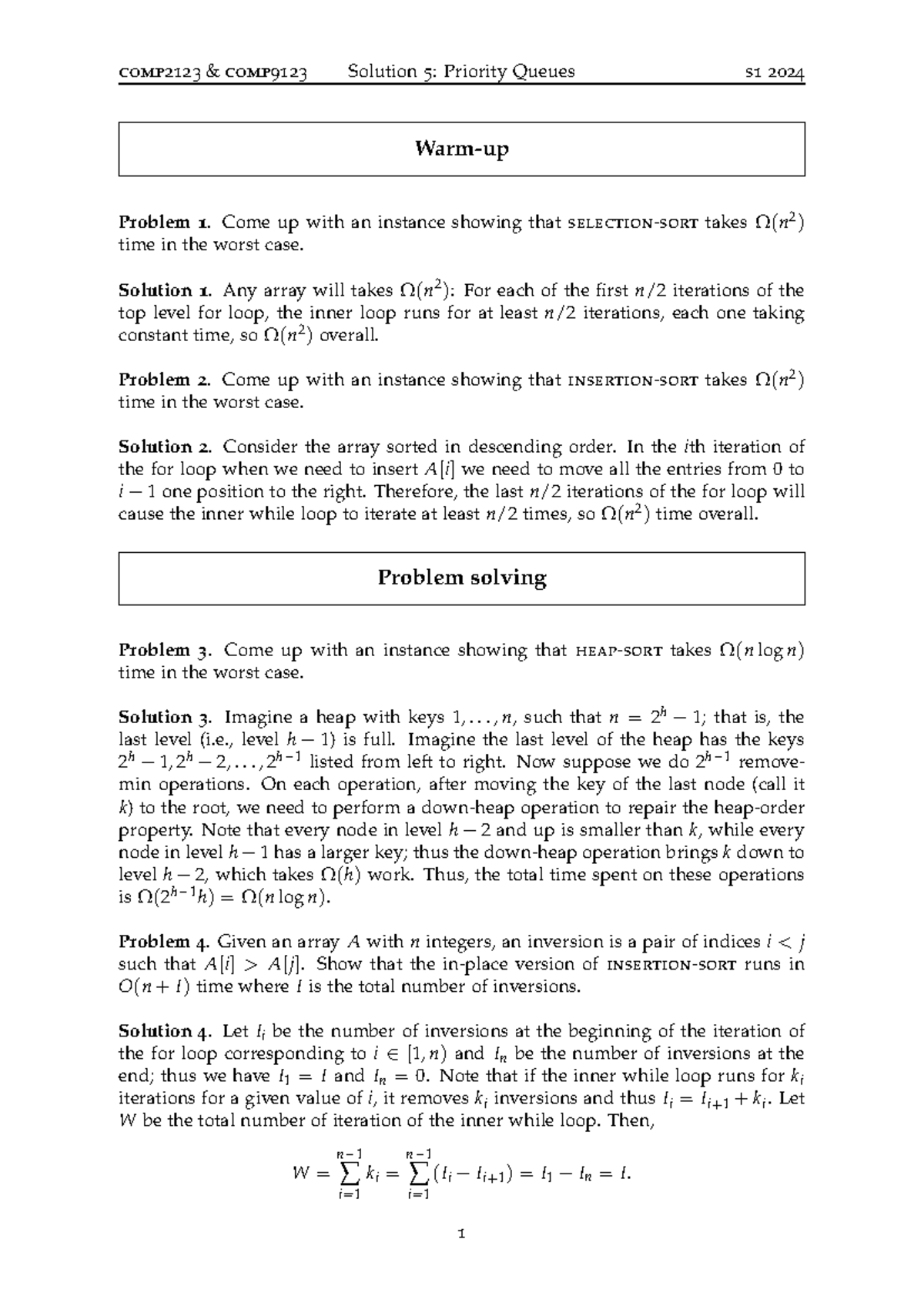 Week 5 - Priority Queues - comp2123 & comp9123 Solution 5 : Priority Queues s1 2024 Warm-up ...